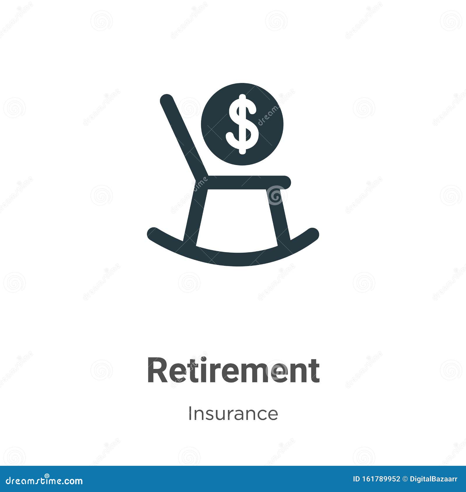 Retirement Vector Icon on White Background. Flat Vector Retirement Icon ...
