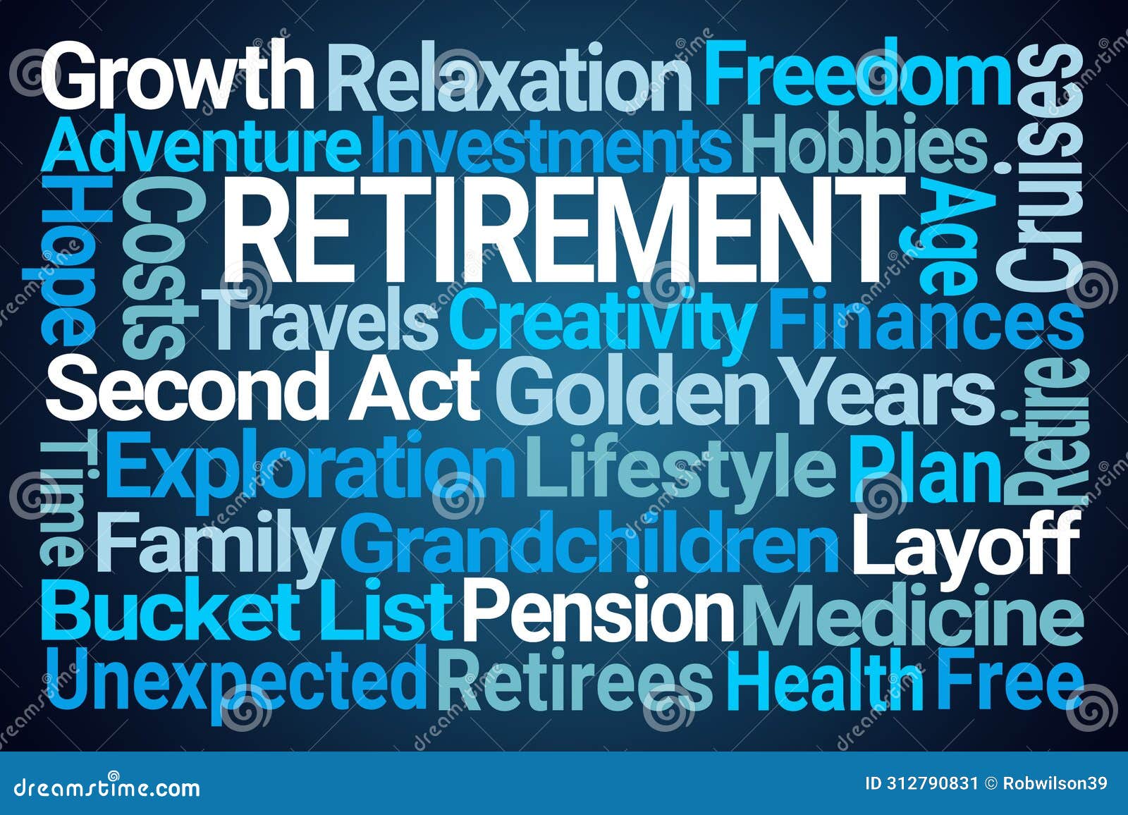 Retirement Word Cloud stock illustration. Illustration of creativity ...