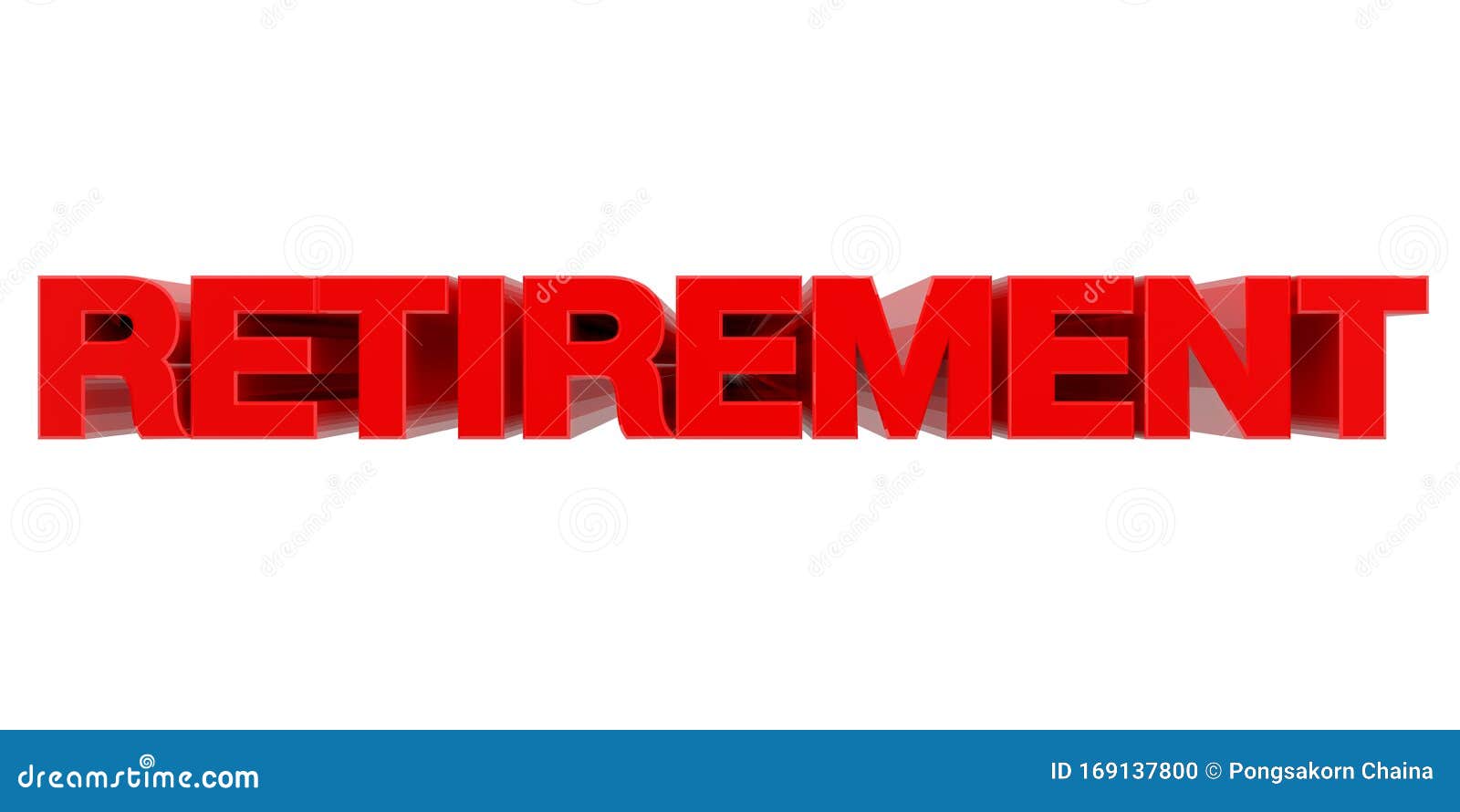 RETIREMENT Word on White Background 3d Rendering Stock Illustration ...