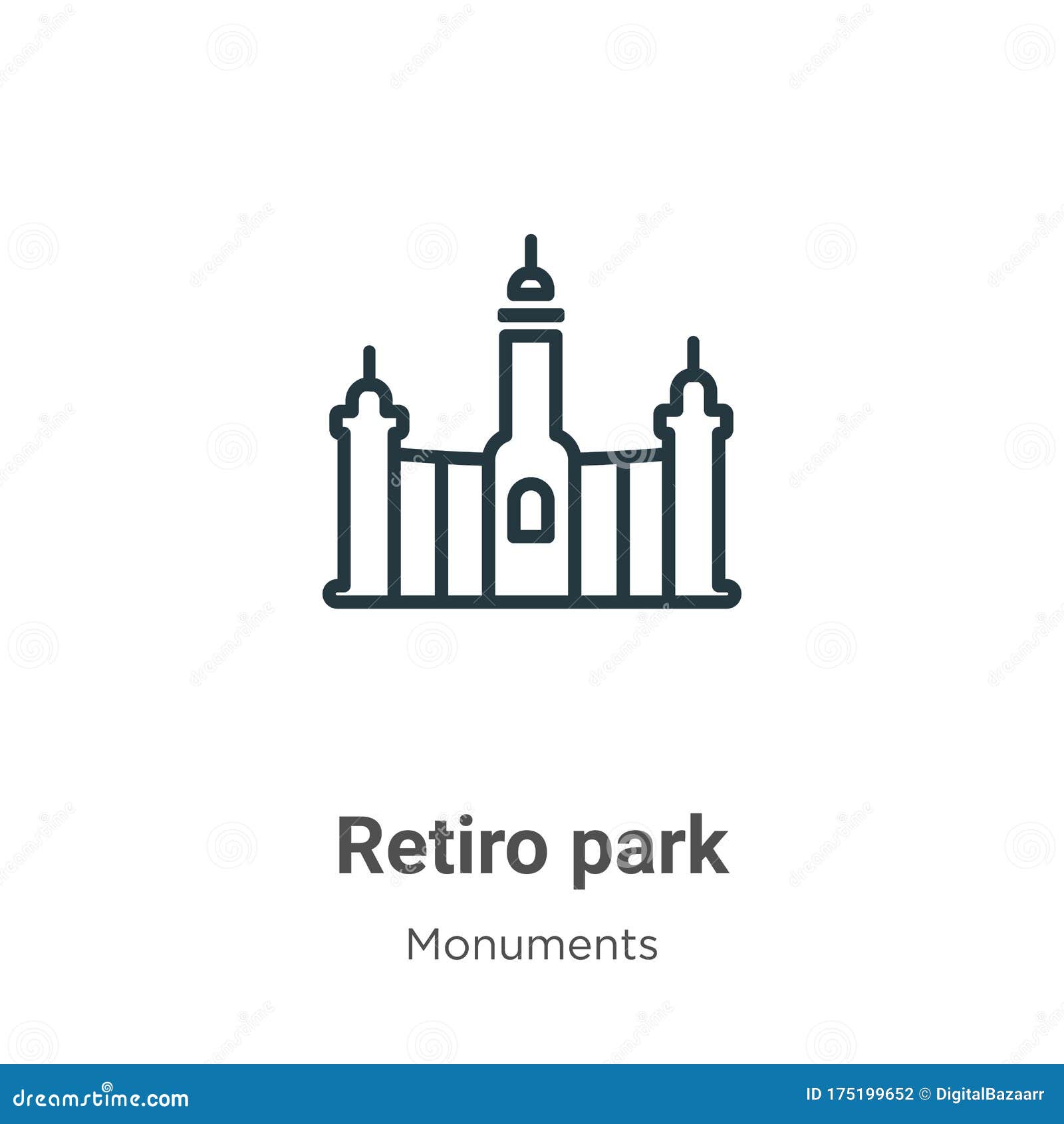 Park Map In Outline Design Style. Vector | CartoonDealer.com #62541043