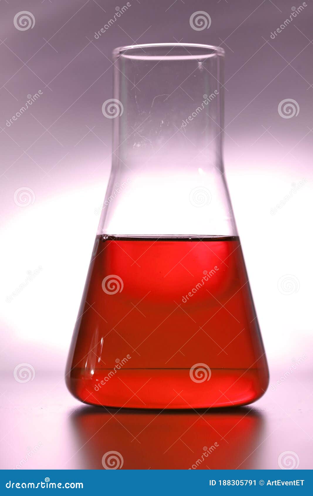 Retort for Chemical Experiments with Red Liquid Stock Image - Image of ...