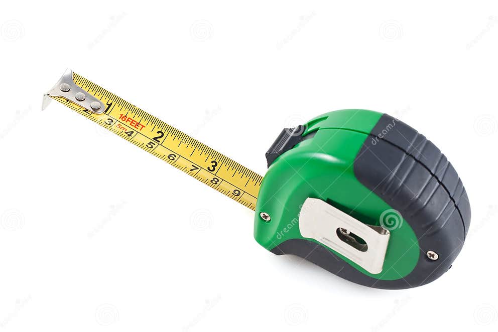 Retractable Measuring Tape in a White Background Stock Photo - Image of ...