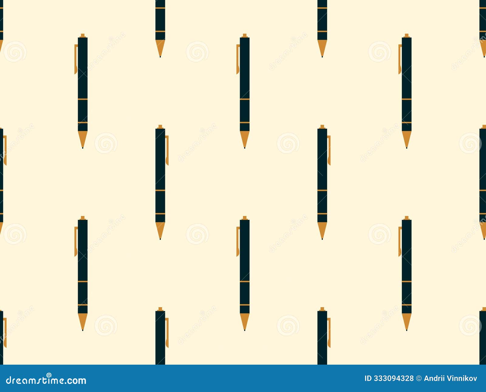 Retractable Pens Seamless Pattern. Button Press Pens. Top Side Button ...