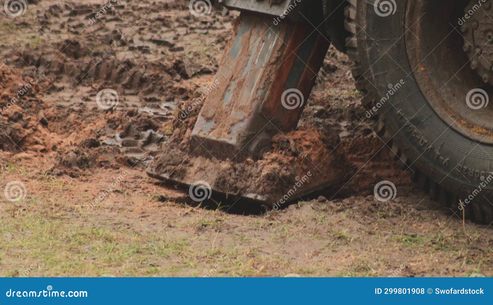 Retractable Stop for the Stability of the Excavator before Work, Close ...