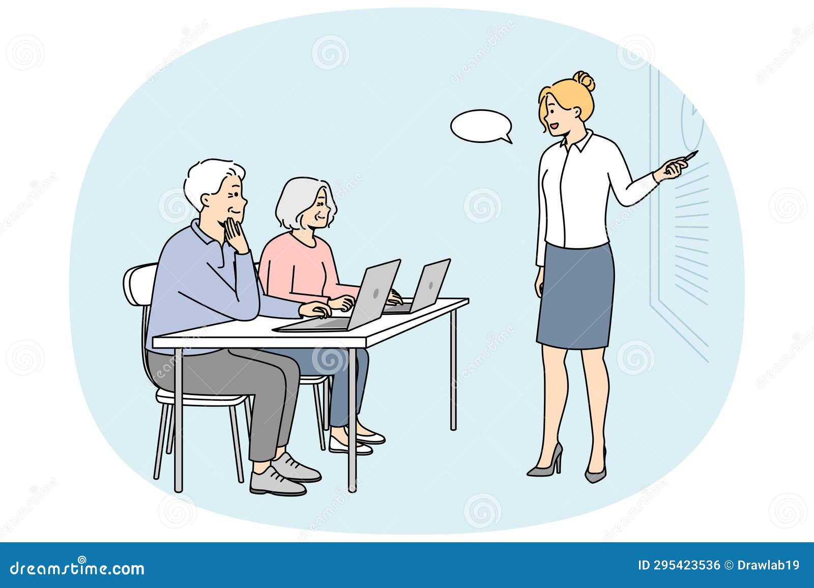 Retraining - Cartoon Illustration On Purple Chalkboard. Royalty-Free ...