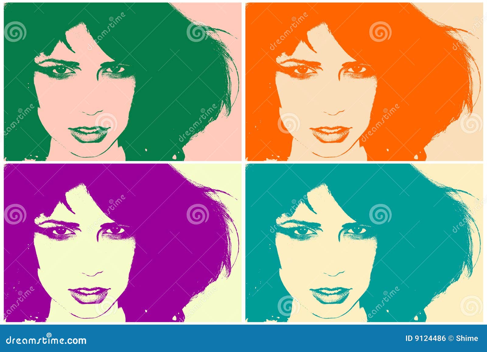 Retrato da arte de PNF ilustração do vetor. Ilustração de sorriso - 9124486