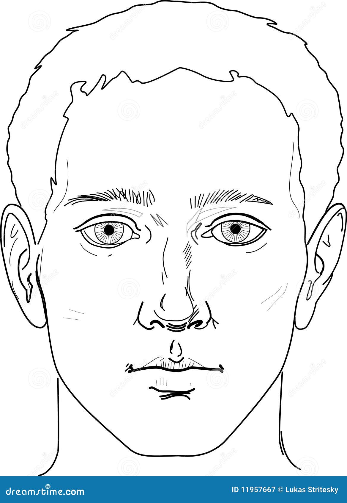 Retrato da face do homem ilustração do vetor. Ilustração de atrativo ...