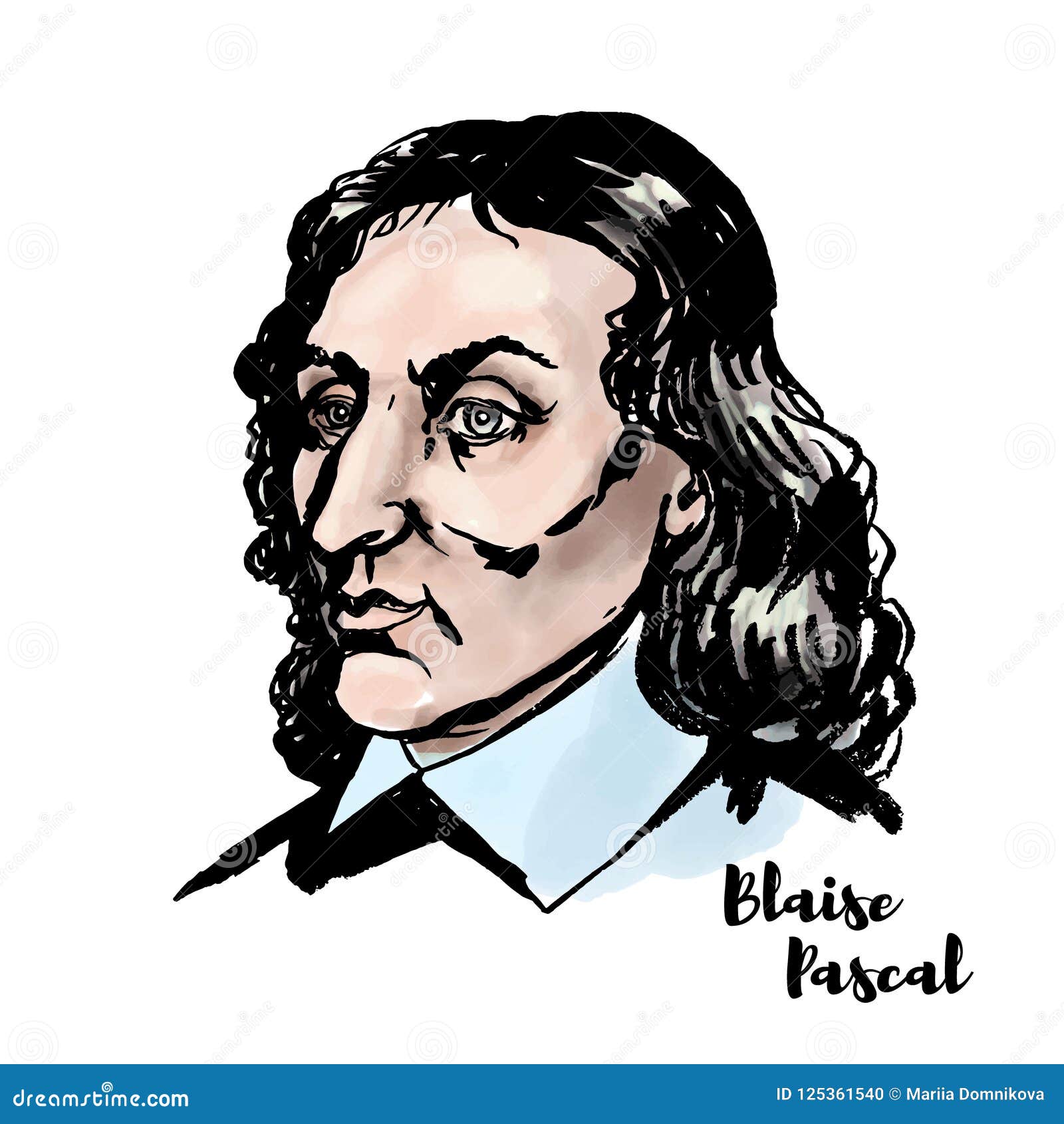 Retrato de Blaise Pascal ilustración del vector. Ilustración de ...