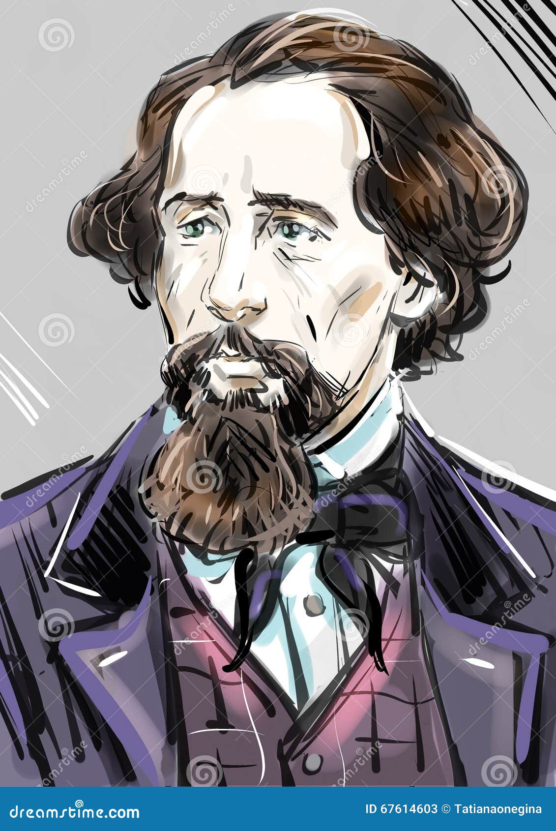 Retrato de Charles Dickens foto de archivo editorial. Ilustración de ...
