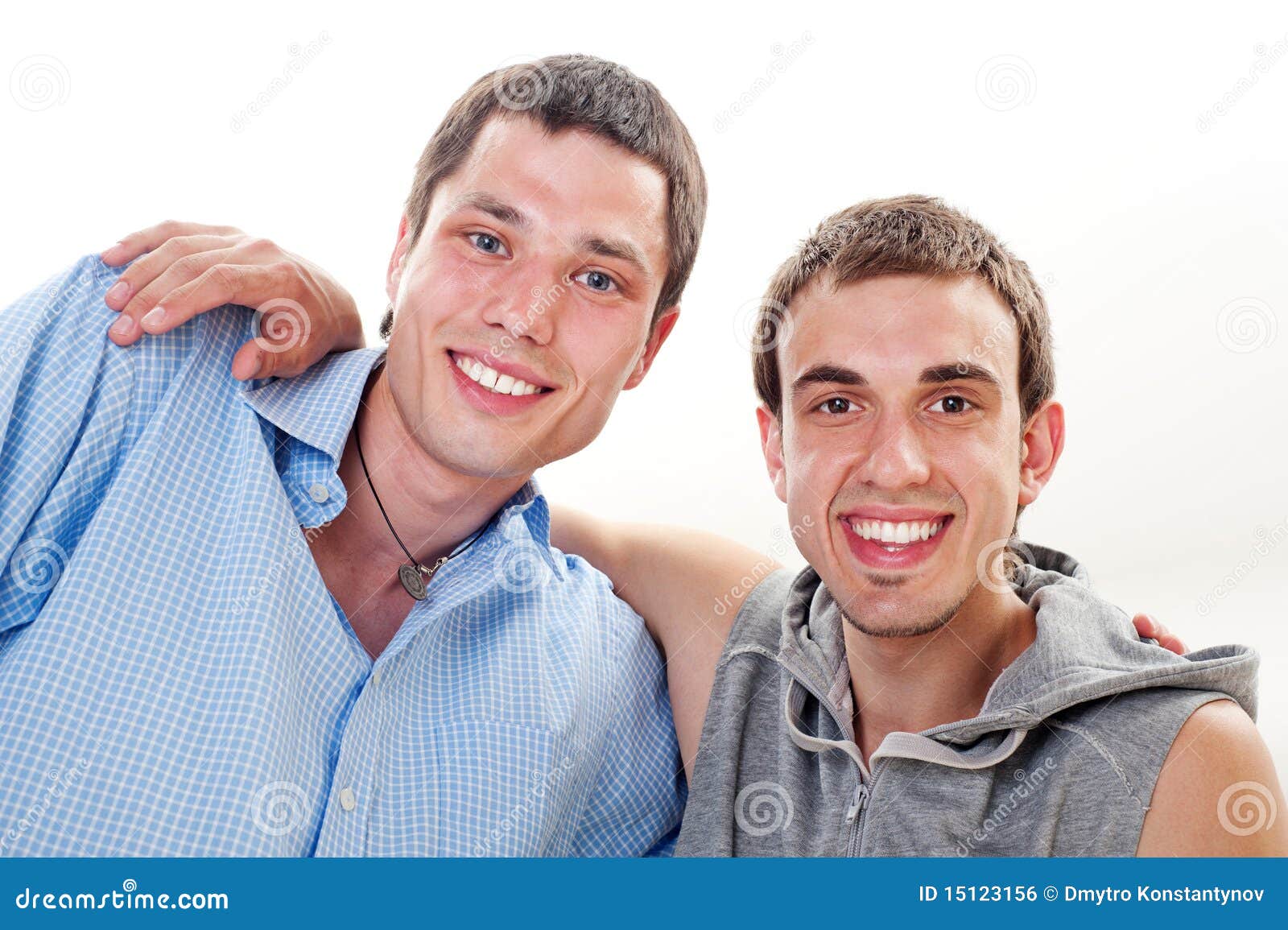 Retrato de dois amigos foto de stock. Imagem de feliz - 15123156