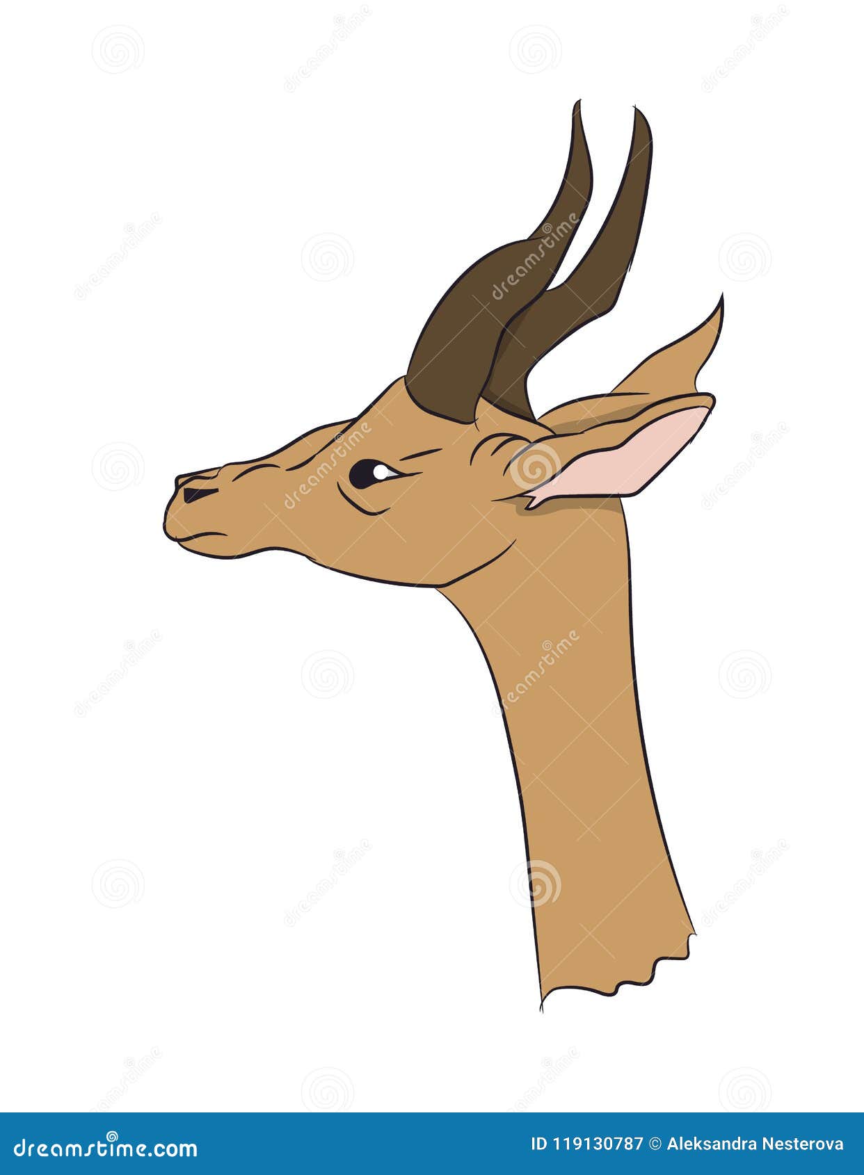 Retrato De La Gacela, Vector Ilustración del Vector - Ilustración de ...