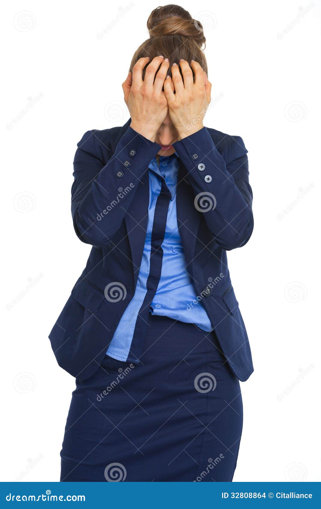 Retrato De La Mujer De Negocios Subrayada Foto de archivo - Imagen de ...