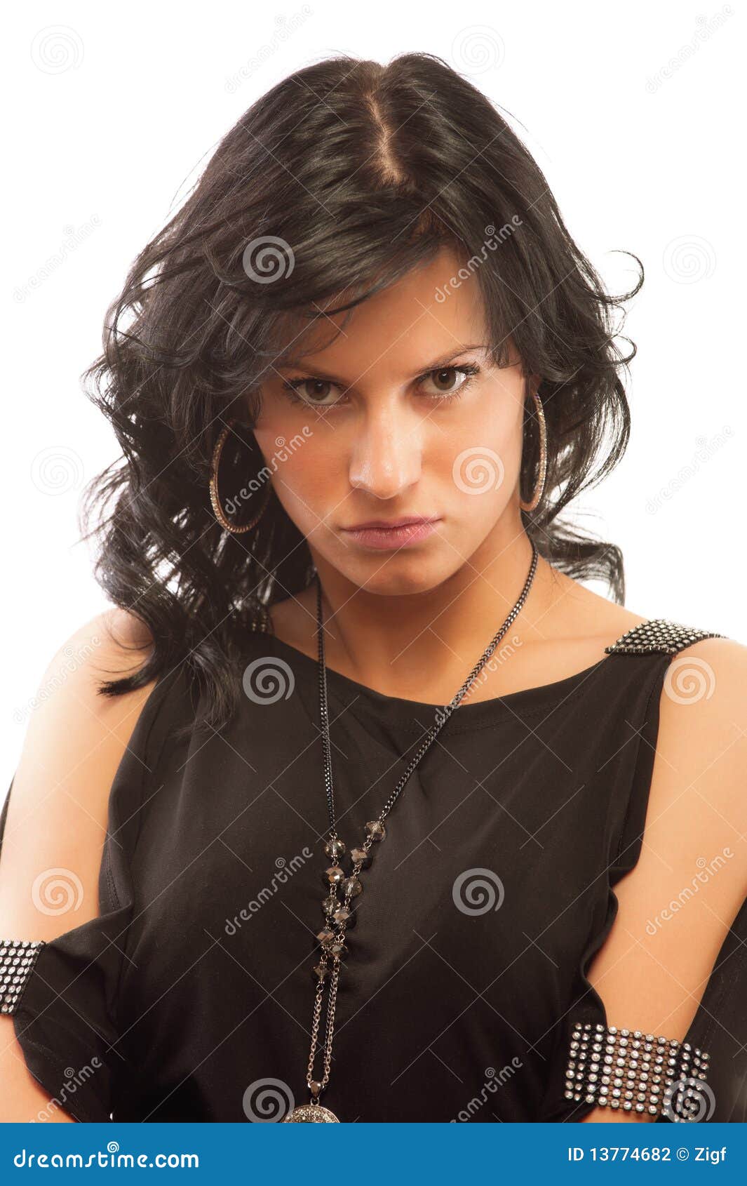 Retrato De La Mujer Joven Ofendida Foto de archivo - Imagen de aislado ...