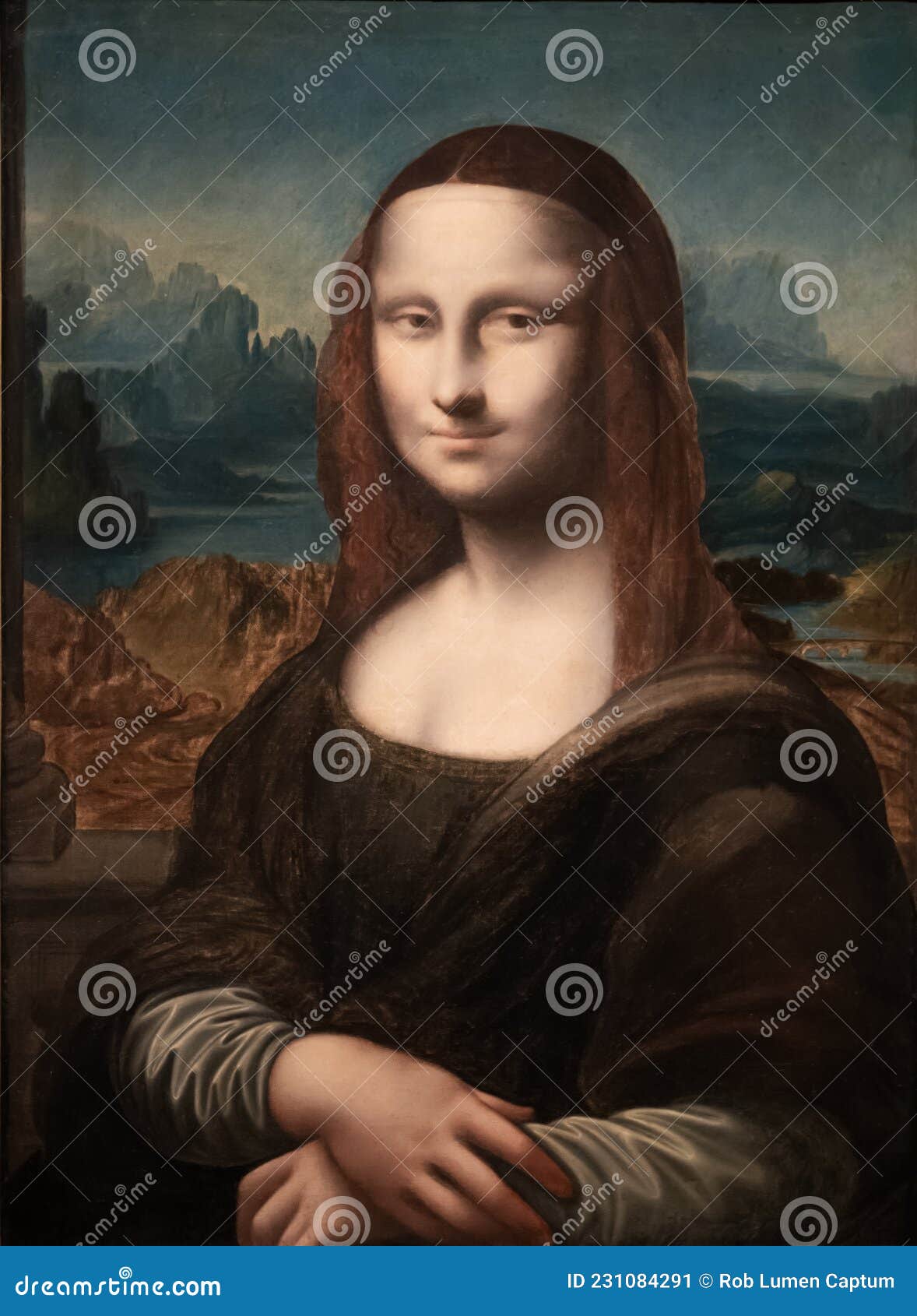Retrato De La Pintura De Mona Lisa De Leonard De Vinci Foto Editorial
