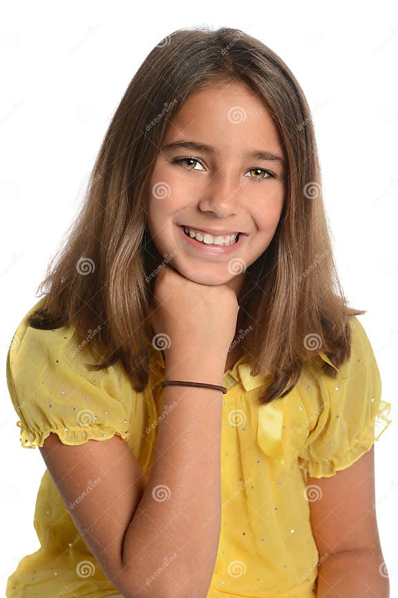 Retrato De La Sonrisa De La Chica Joven Foto De Archivo Imagen De