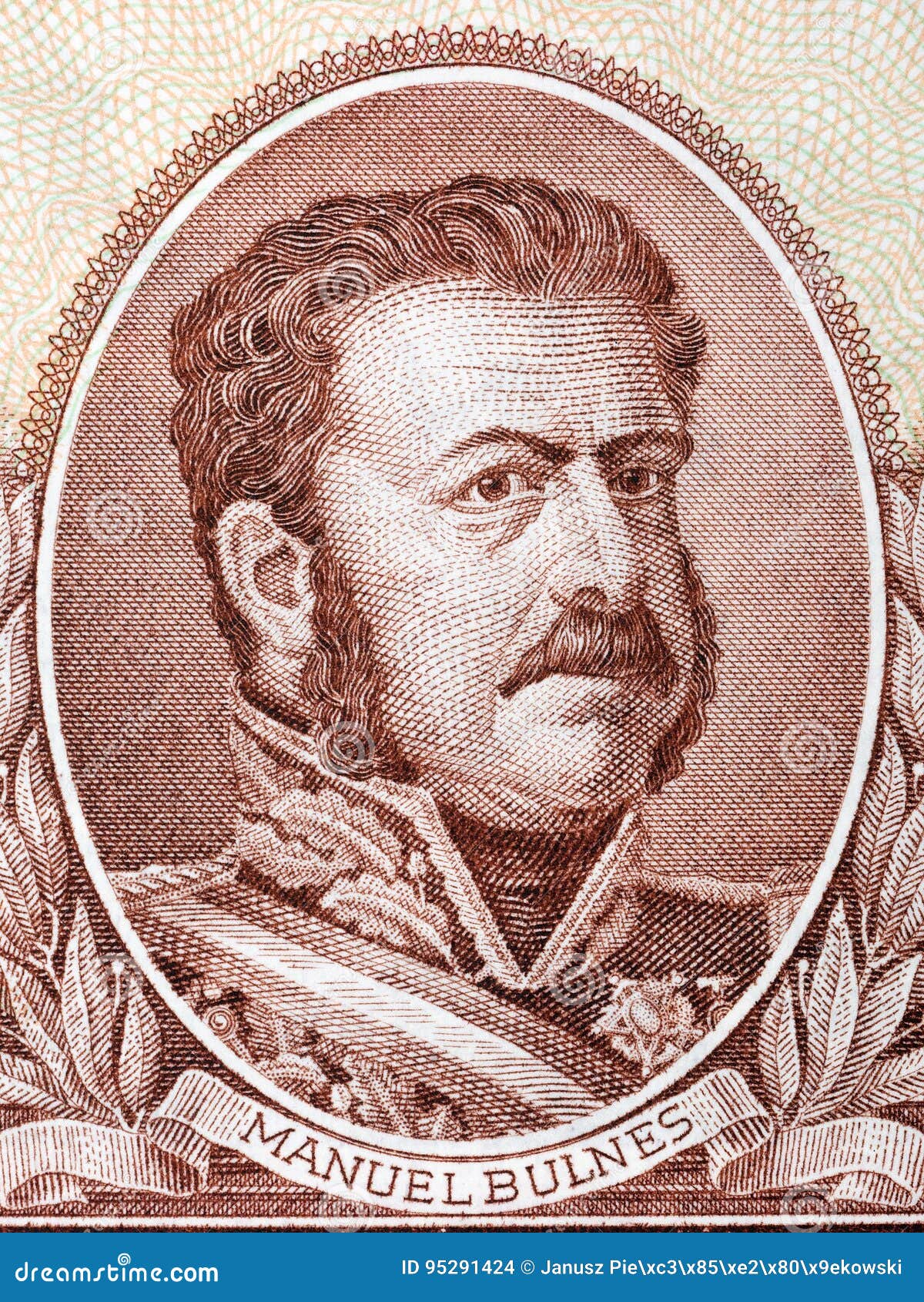 Retrato de Manuel Bulnes foto de archivo. Imagen de dinero - 95291424