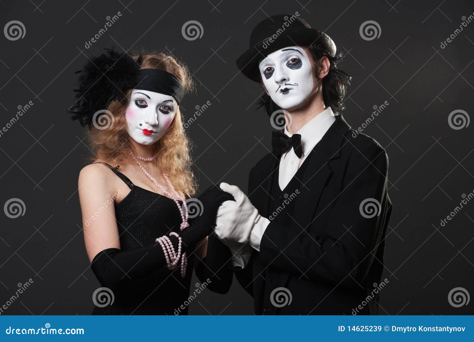 Retrato de mimes imagen de archivo. Imagen de sombrero - 14625239