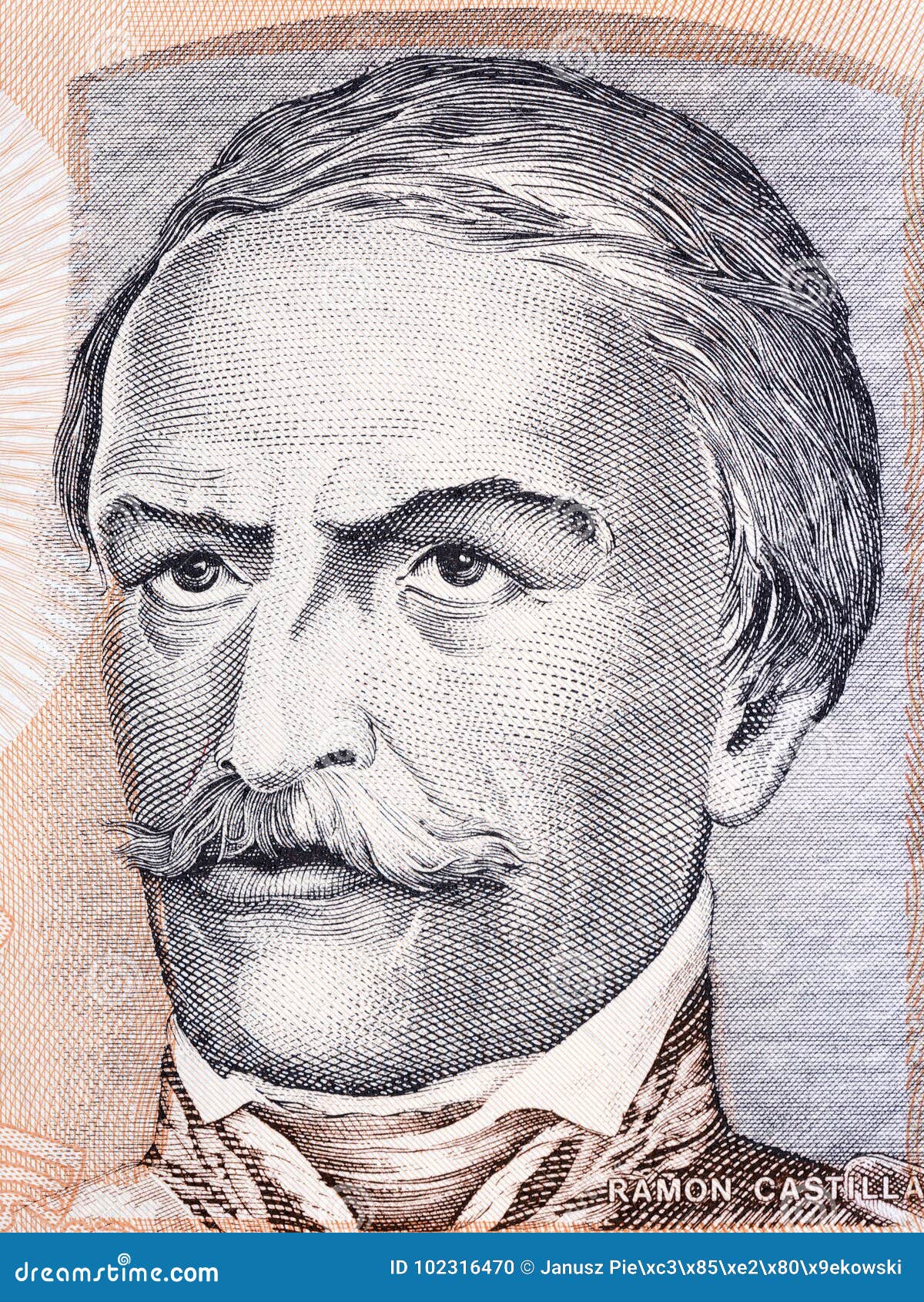 Retrato de Ramon Castilla foto de archivo. Imagen de finanzas - 102316470