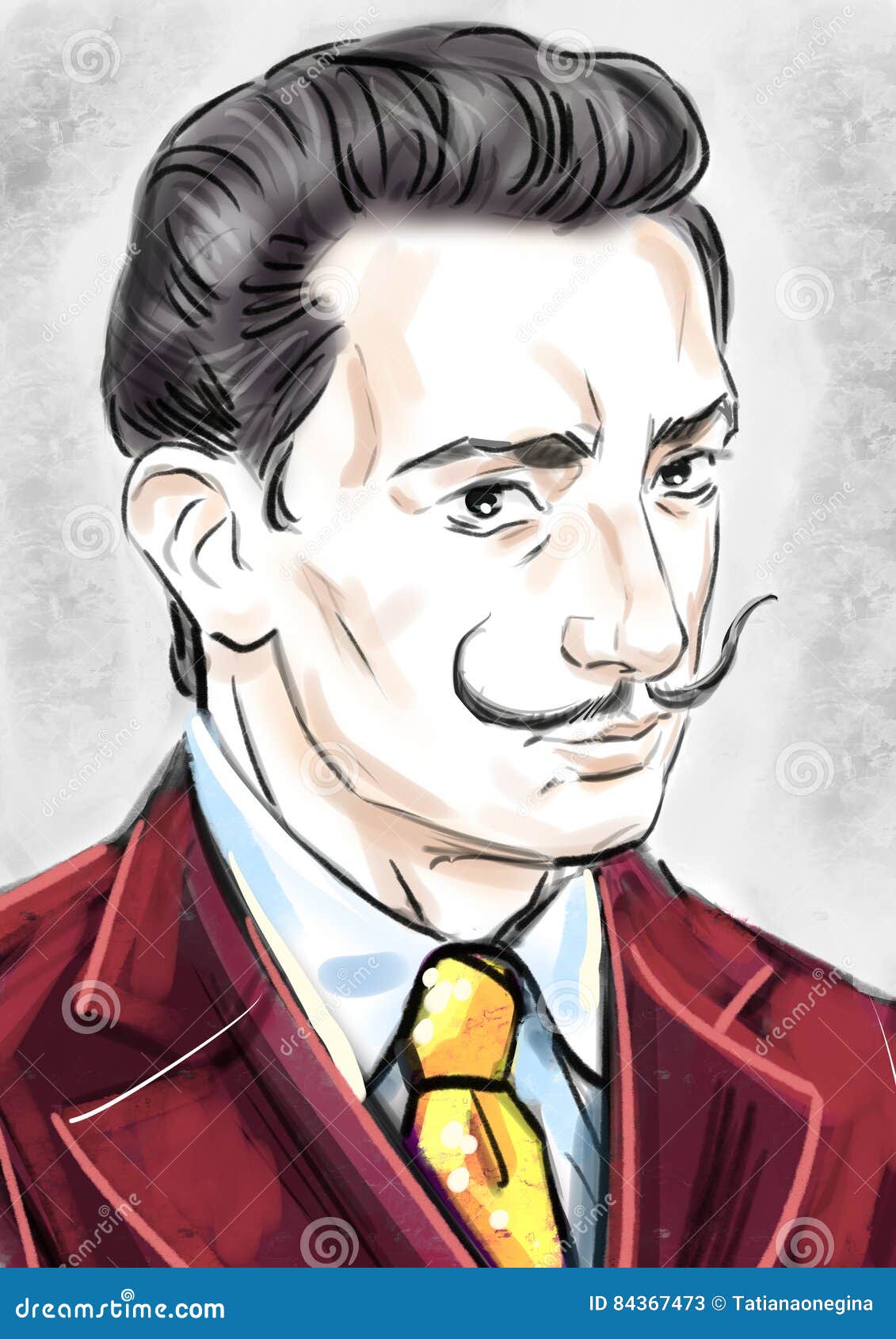 Retrato de Salvador Dali foto de archivo editorial. Ilustración de fama ...