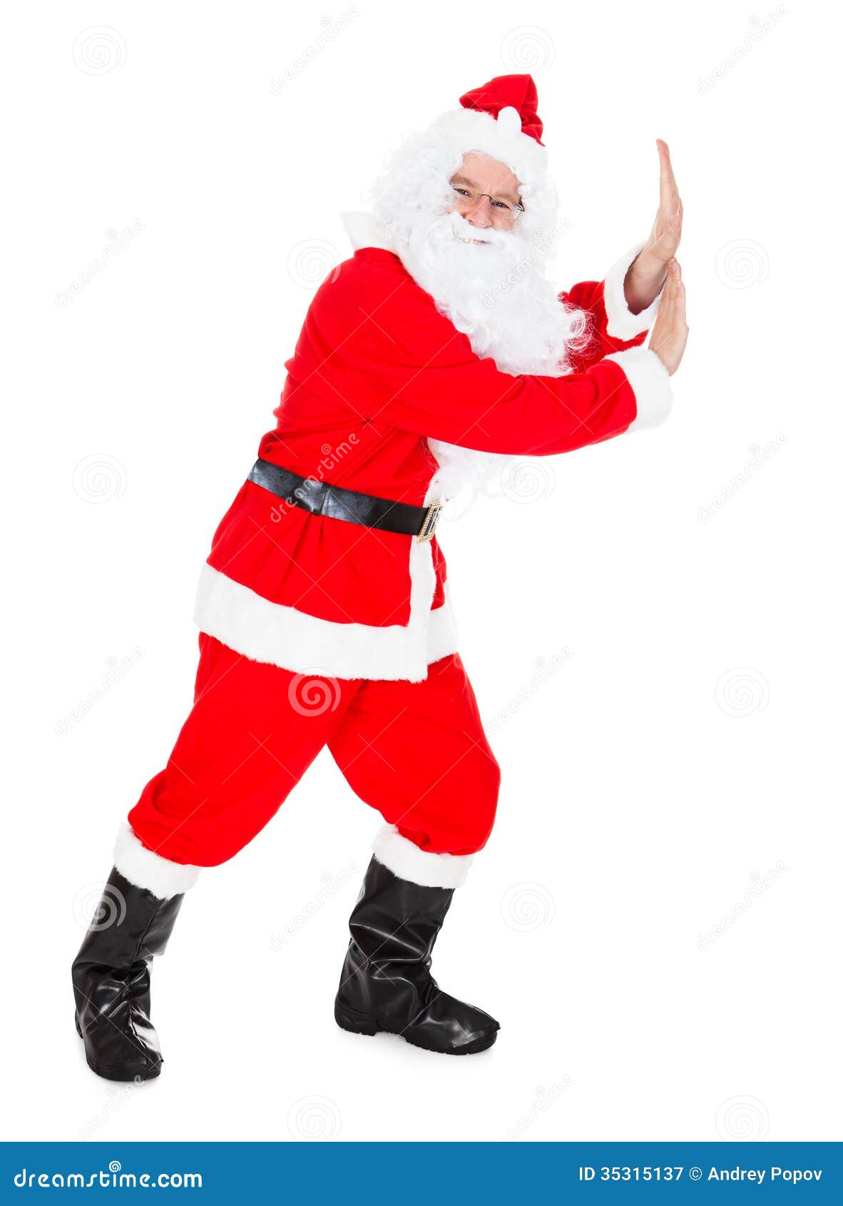 Retrato De Santa Claus Pushing Imagen de archivo - Imagen de fondo ...