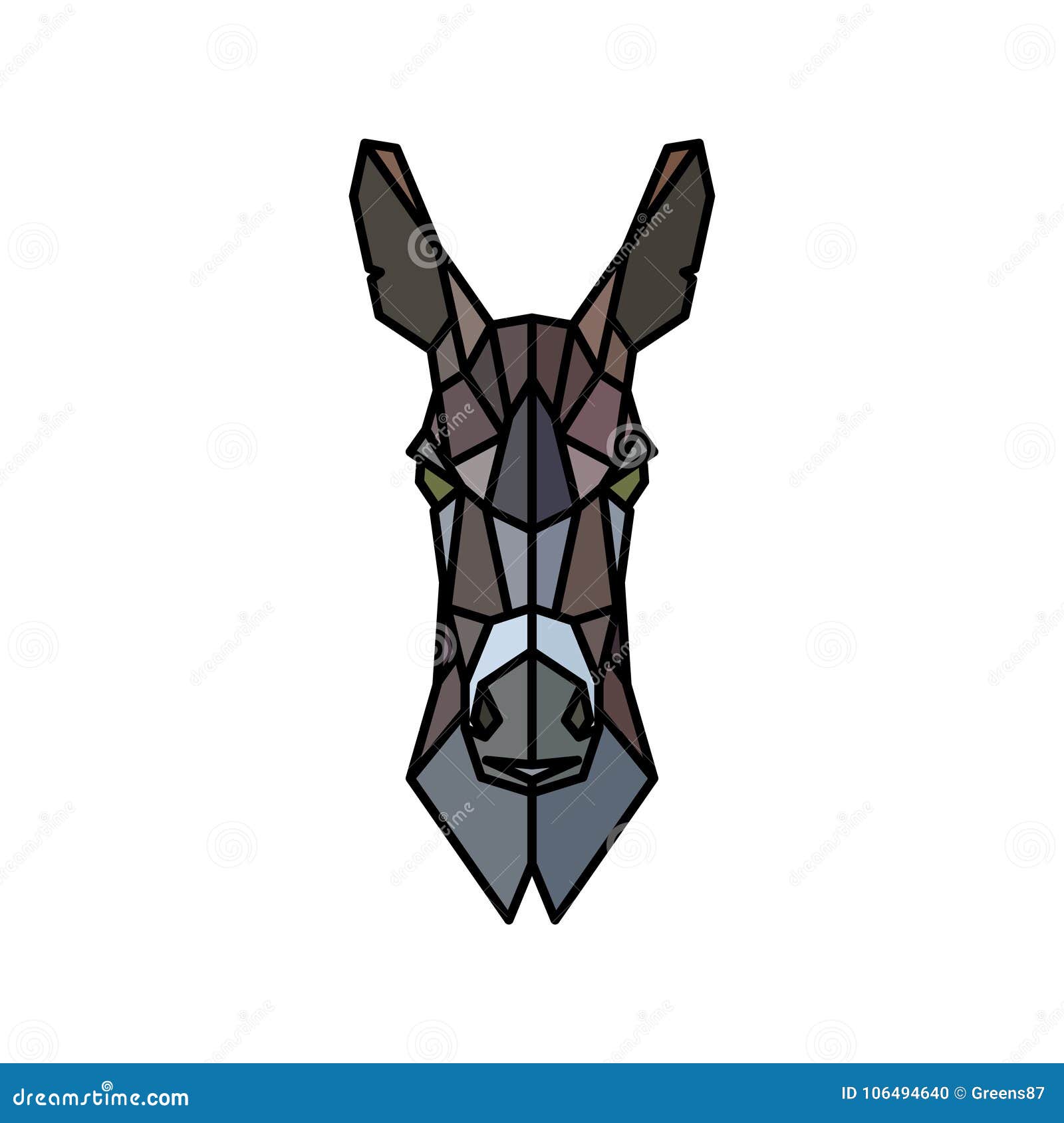 Retrato De Un Asno Estilo Poligonal Ilustración del Vector ...