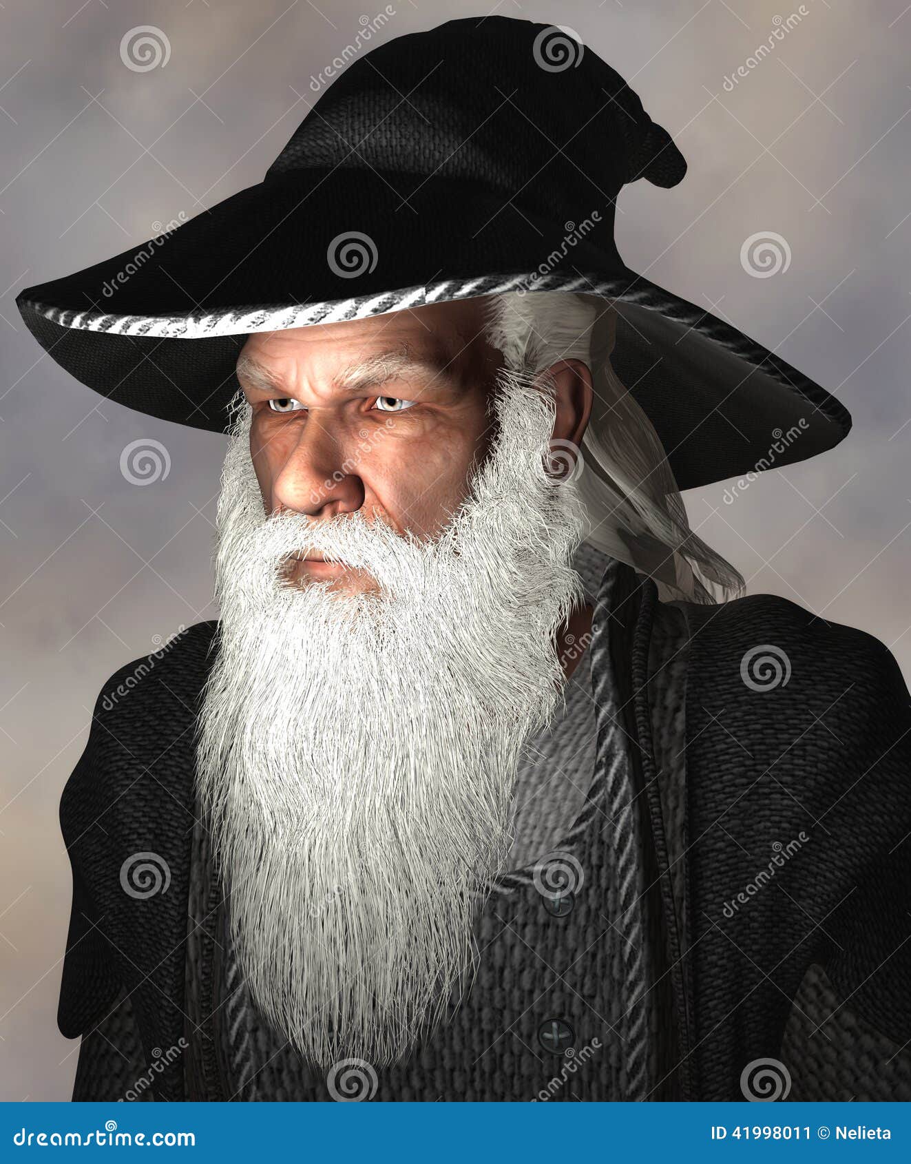 Retrato de un mago stock de ilustración. Ilustración de sombrero - 41998011