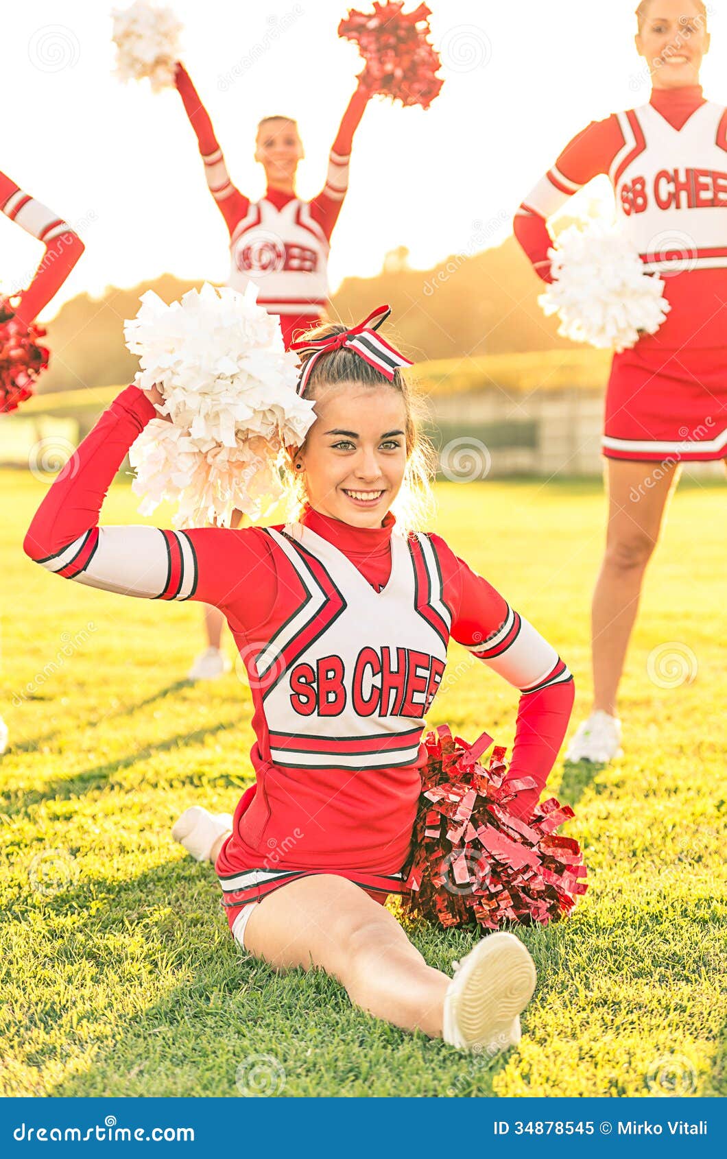 Retrato De Una Animadora En La Acción Imagen de archivo - Imagen de ...