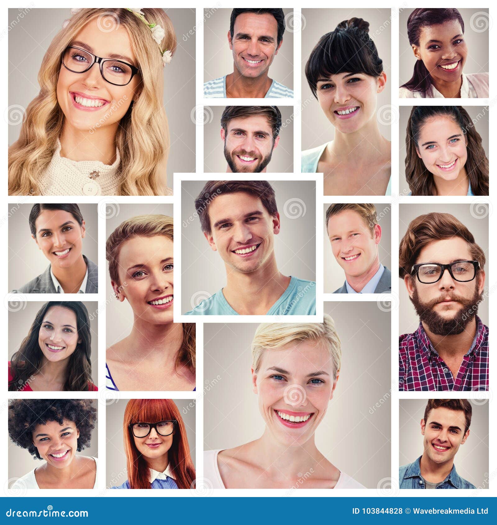 Retrato 4x4 Del Collage De La Gente Foto de archivo - Imagen de placer ...