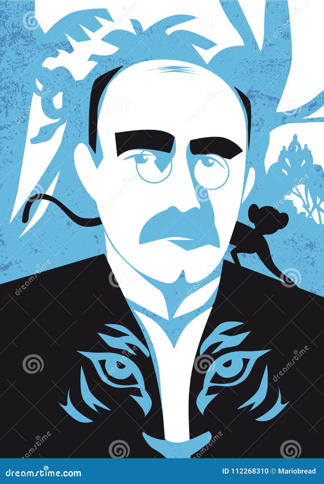 Retrato Del Escritor Rudyard Kipling, Ejemplo Del Vector Imagen ...