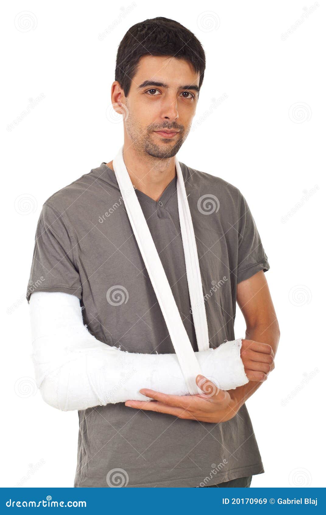 Retrato Del Hombre Con La Mano Quebrada Imagen de archivo - Imagen de ...