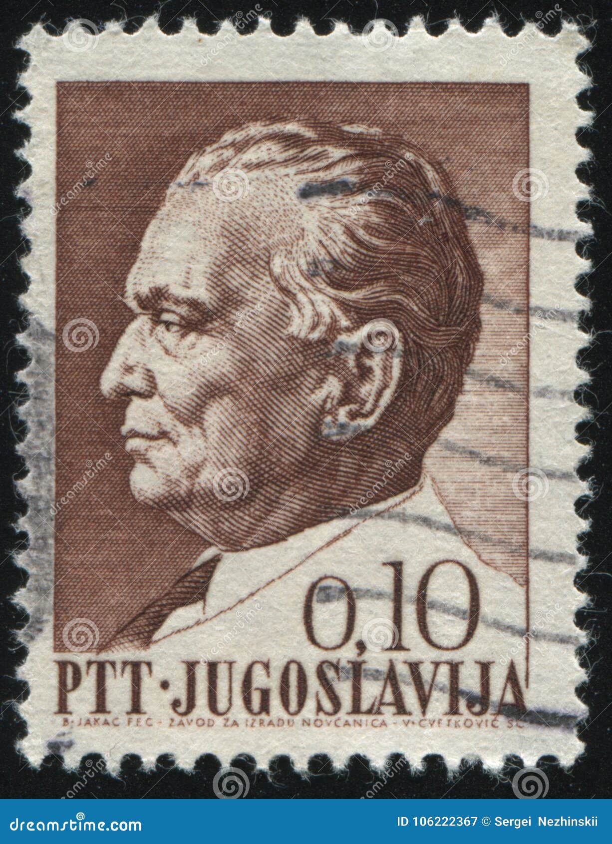 Retrato del mariscal Tito fotografía editorial. Imagen de franqueo ...