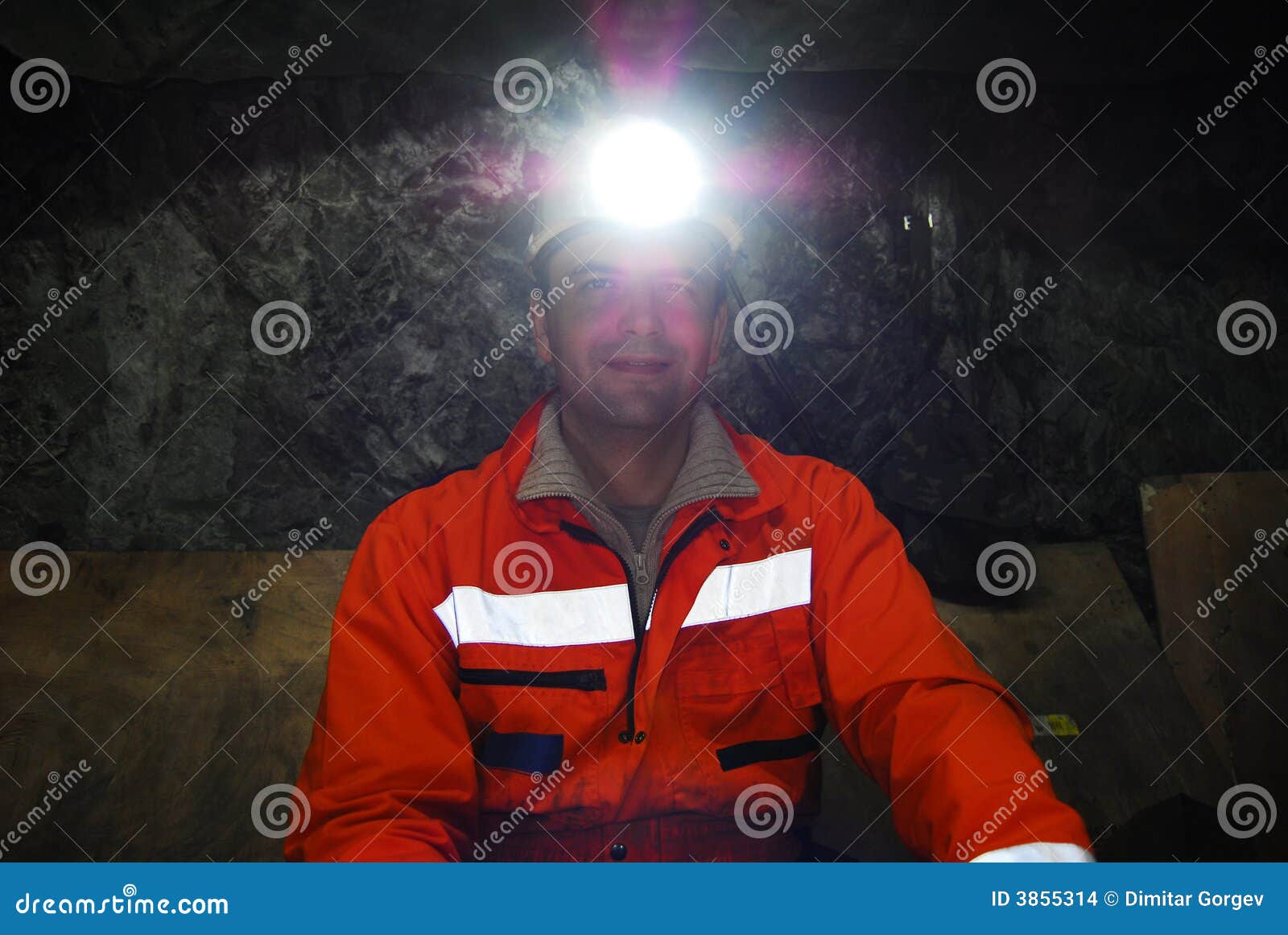 Retrato del minero foto de archivo. Imagen de duro, anaranjado - 3855314