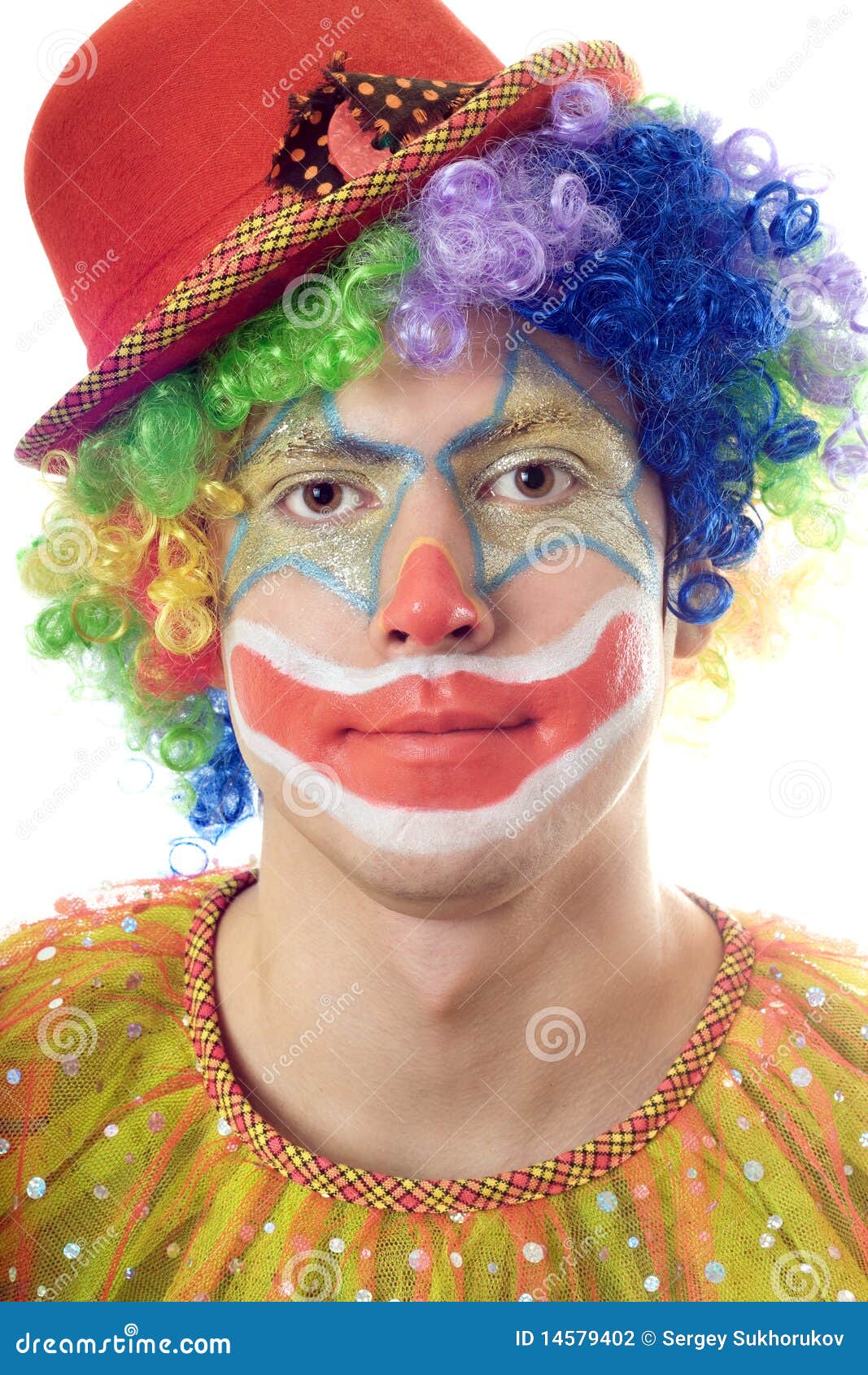 Retrato Del Primer De Un Payaso Foto de archivo - Imagen de divertido ...