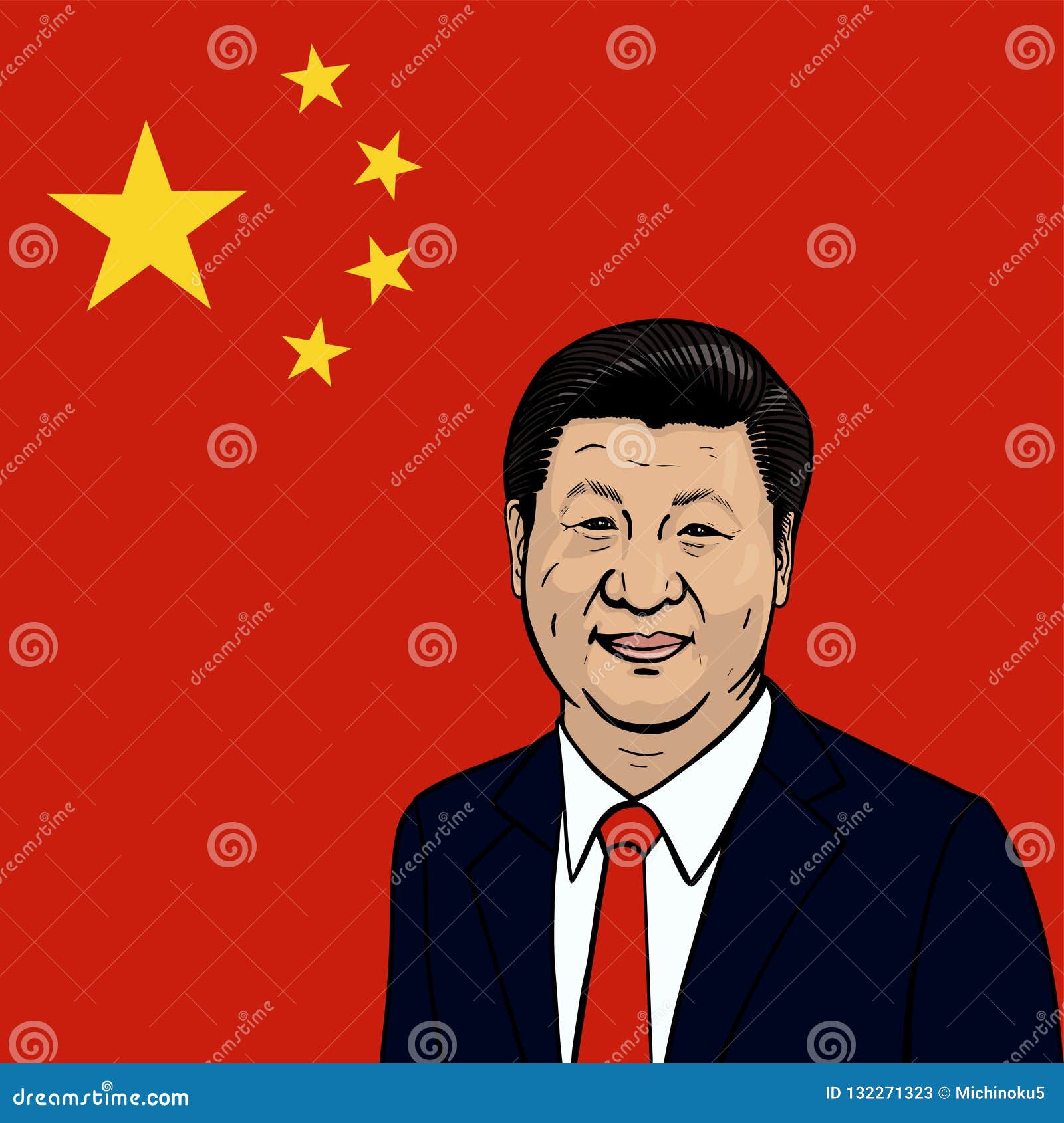 Retrato Del Vector XI De Jinping Foto de archivo editorial ...