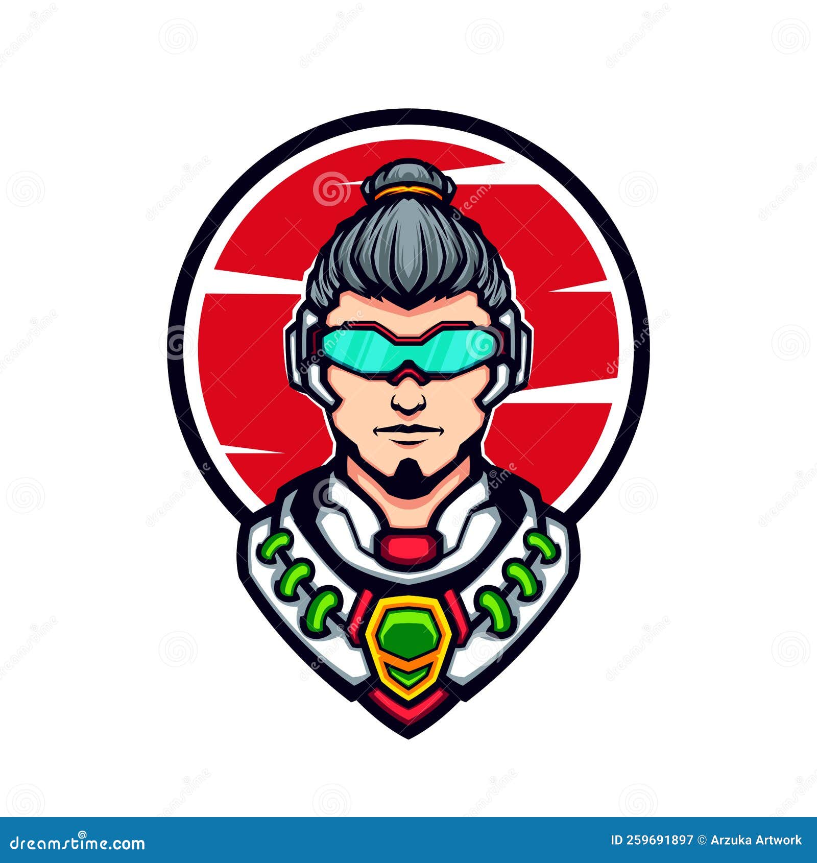 Retrato Do Mascote Vetorial Do Personagem Ciberpunk Masculino Avatar ... Retrato Do Mascote Vetorial Do Personagem Ciberpunk Masculino Avatar ...