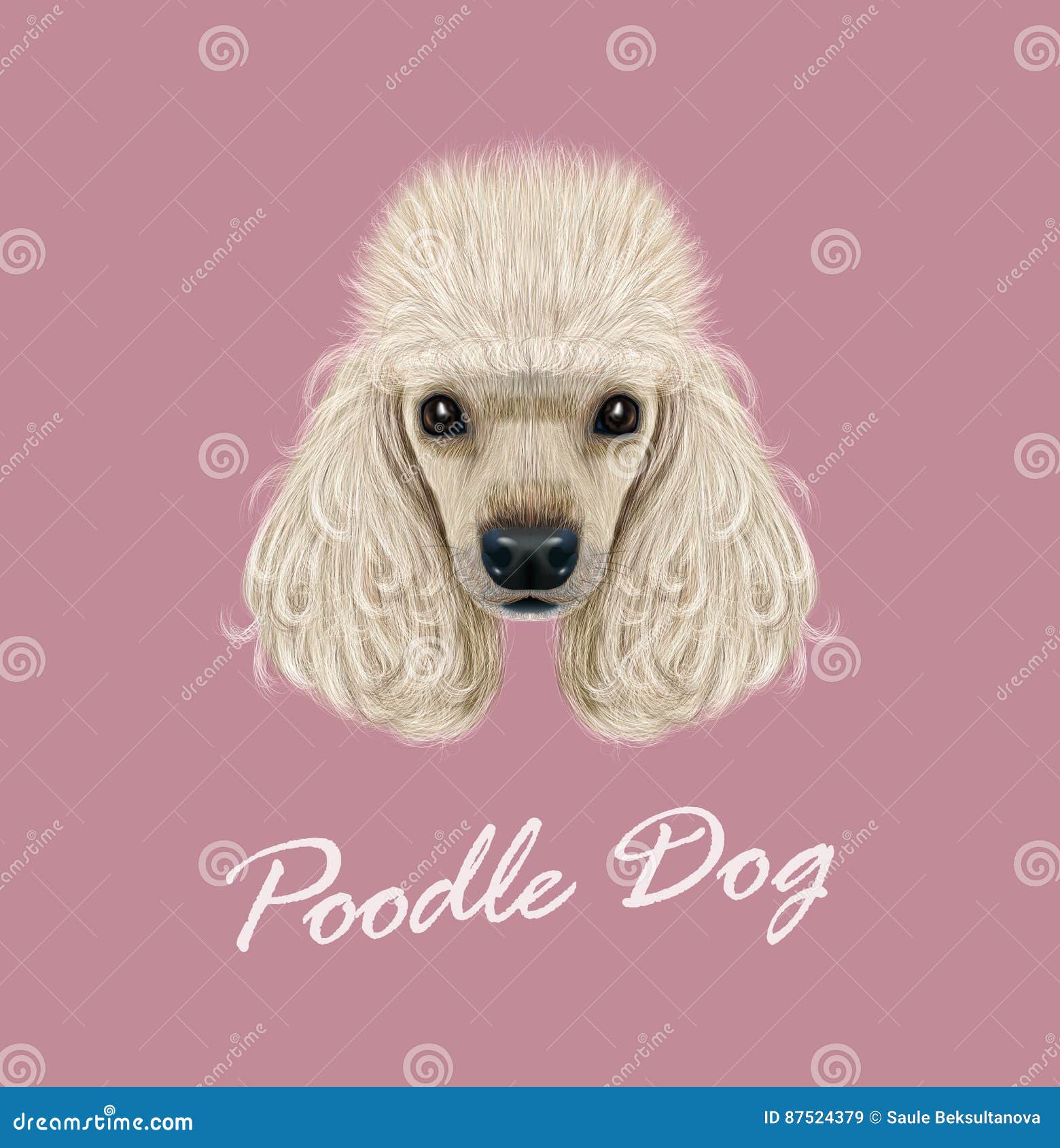 Retrato Ilustrado Vector Del Perro De Caniche Ilustración del Vector ...