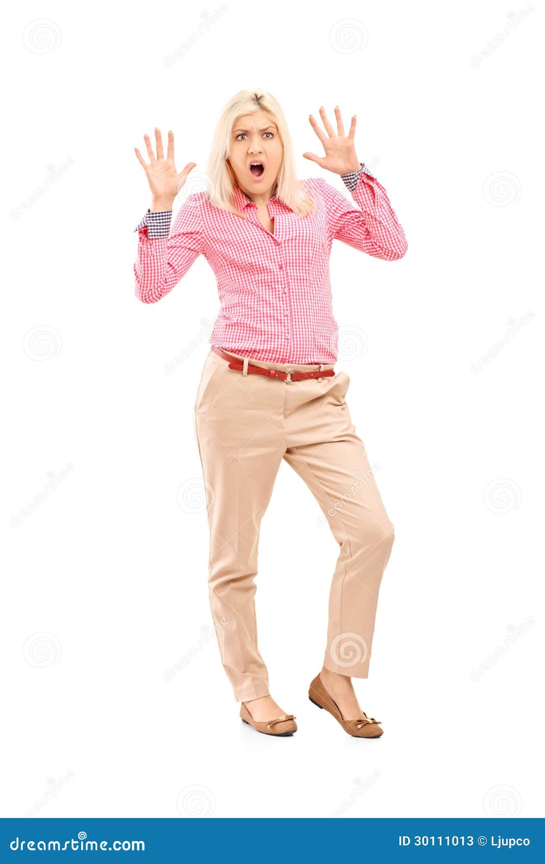 Retrato Integral De Una Mujer Asustada Imagen de archivo - Imagen de ...