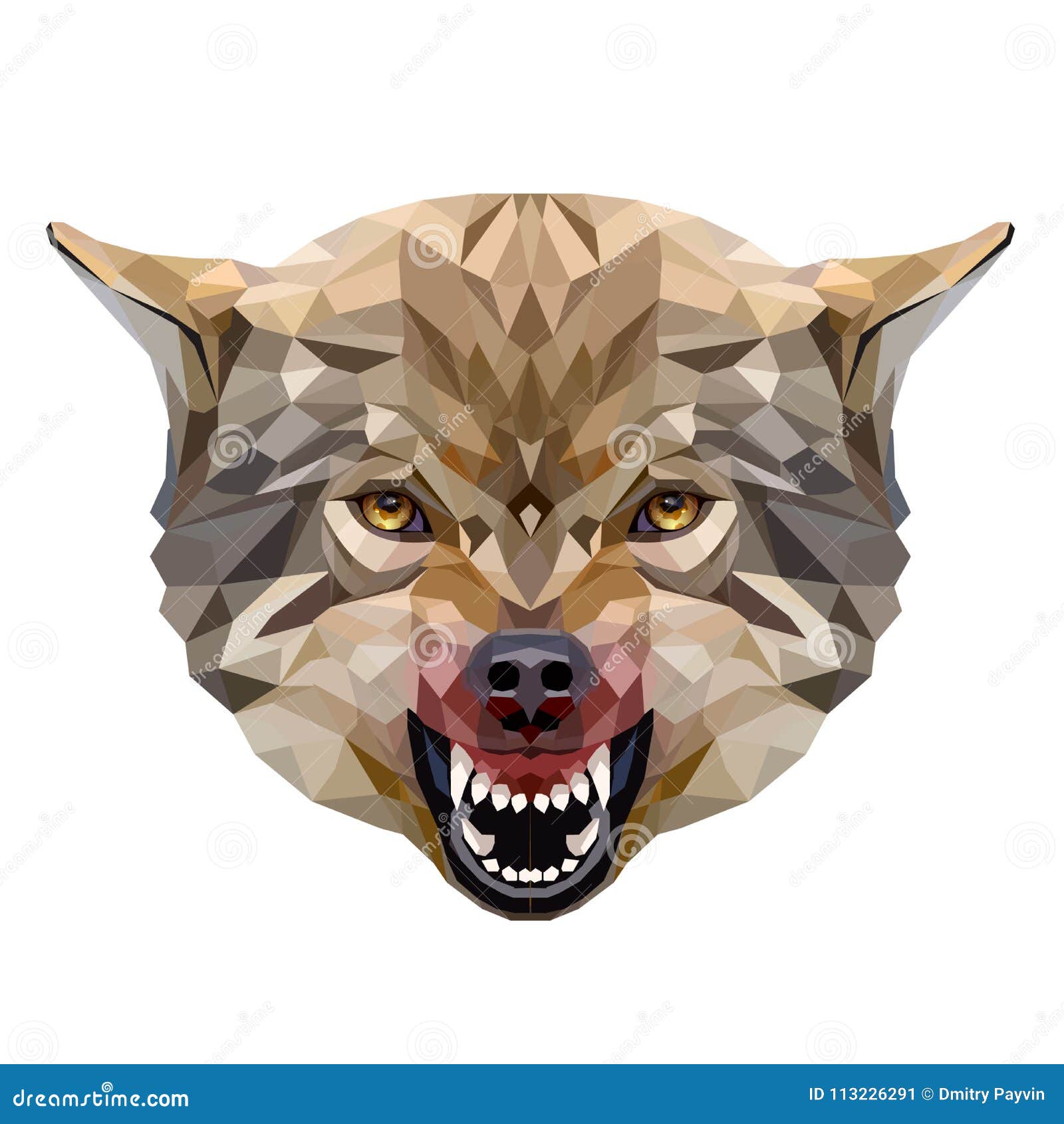 Retrato poligonal del lobo ilustración del vector. Ilustración de pista ...