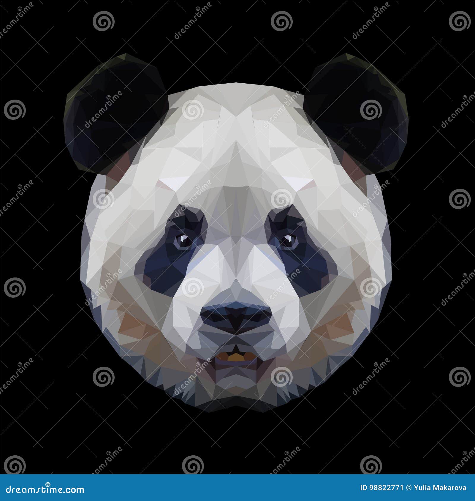 Retrato Principal Do Polígono Da Panda Ilustração do Vetor - Ilustração ...
