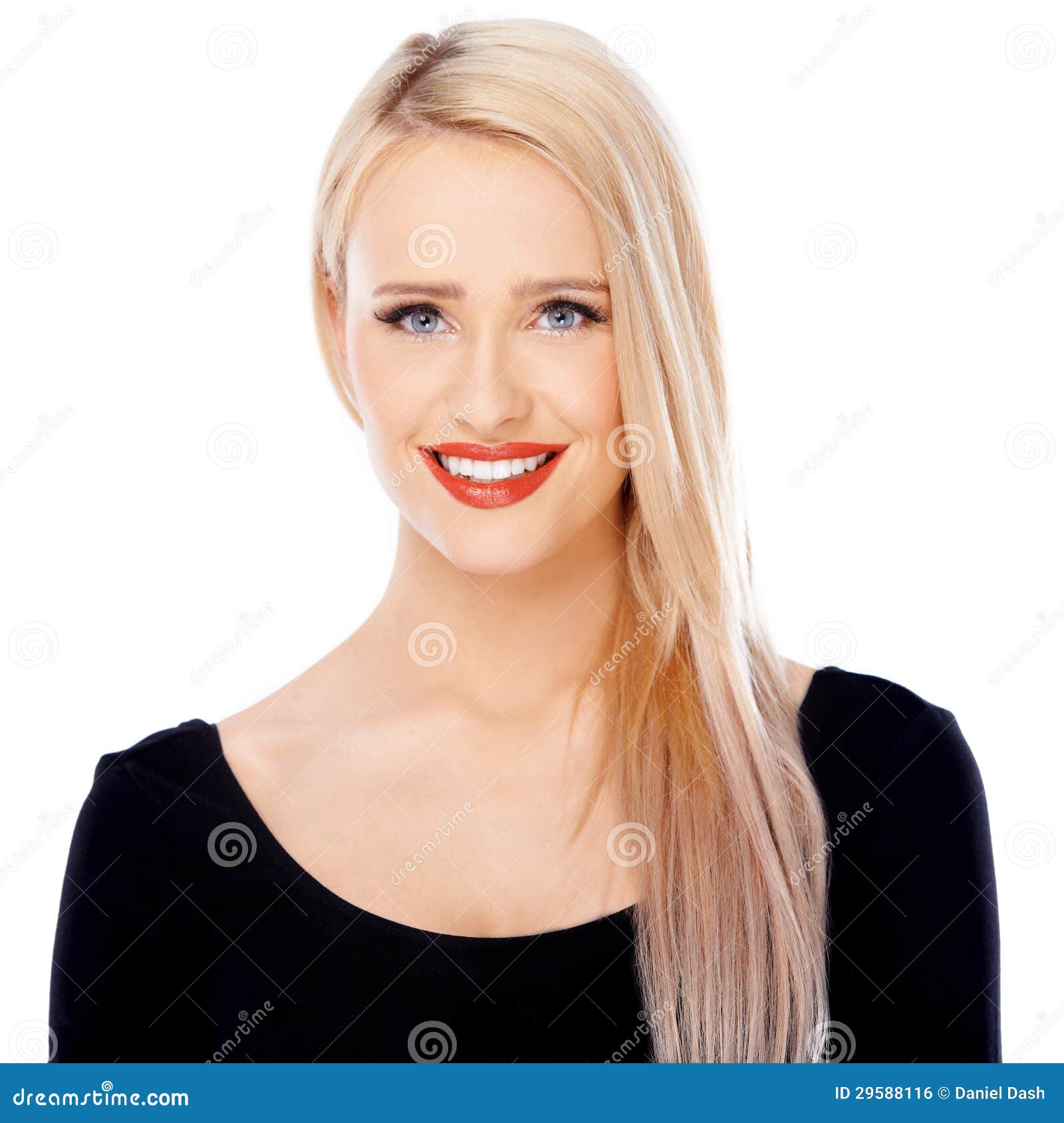 Retrato Rubio Hermoso De La Mujer Sobre Blanco Foto de archivo - Imagen ...