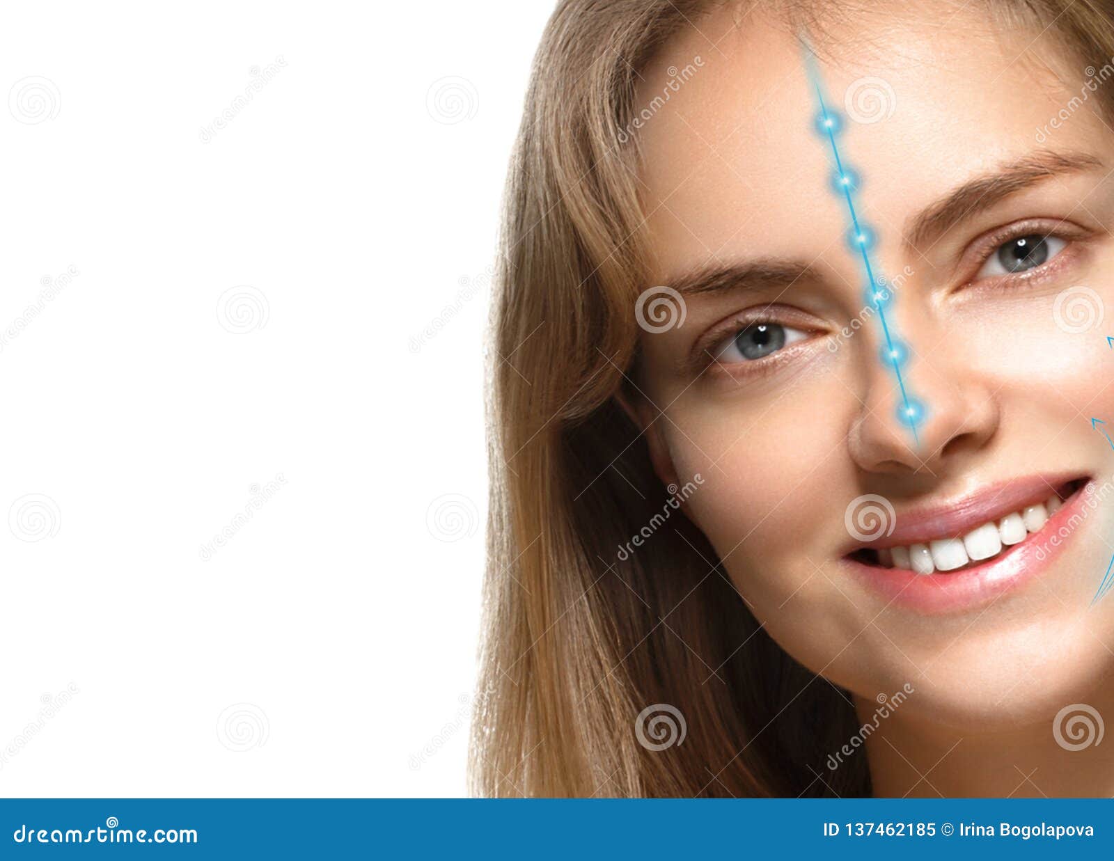Retrato Surpreendente Da Mulher Menina Bonita Com Cabelo Ondulado Longo