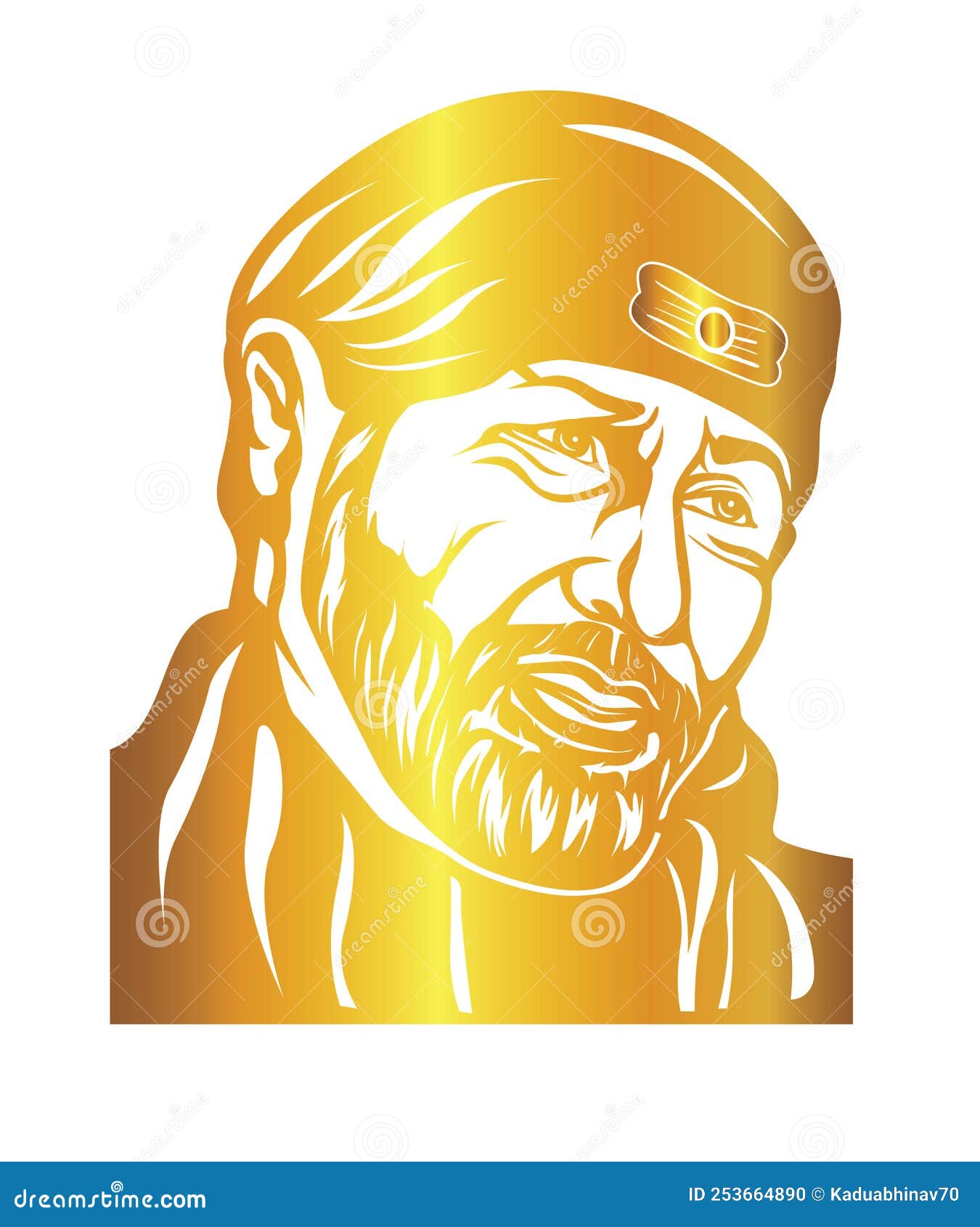 Retrato Vectorial De Saibaba Ilustración del Vector - Ilustración de ...