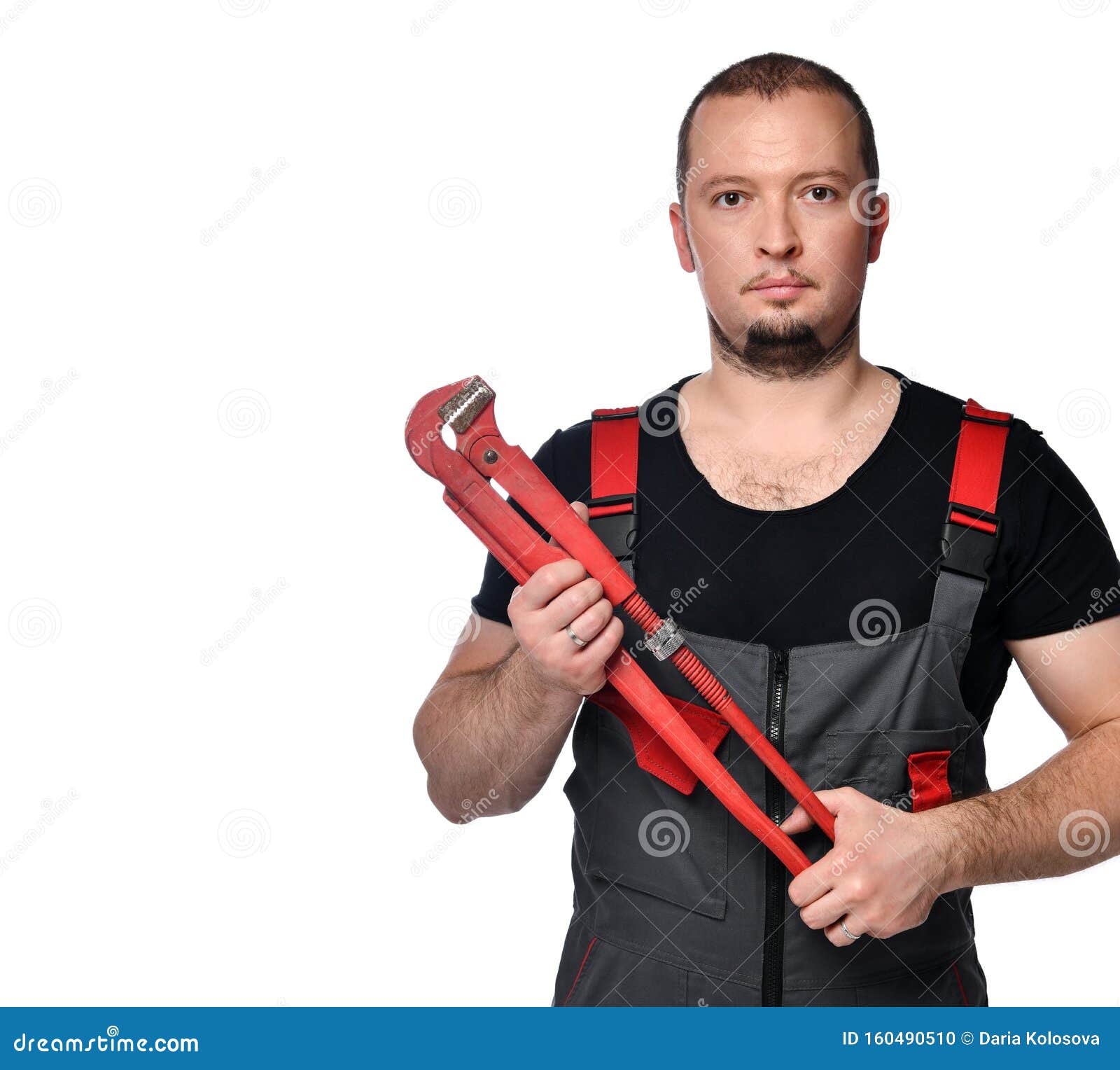 Retratos de un plomero foto de archivo. Imagen de equipo - 160490510