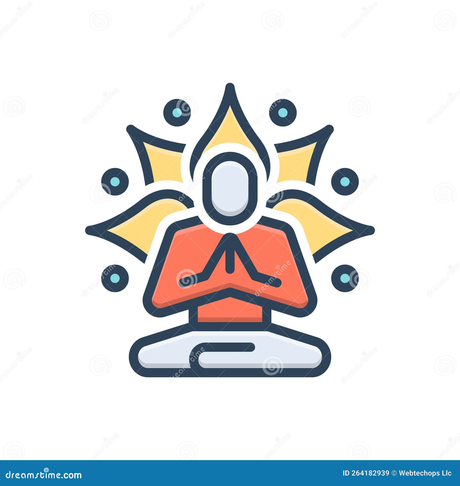 Color Illustration Icon for Retreat, Meditation and Meditate Stock ...