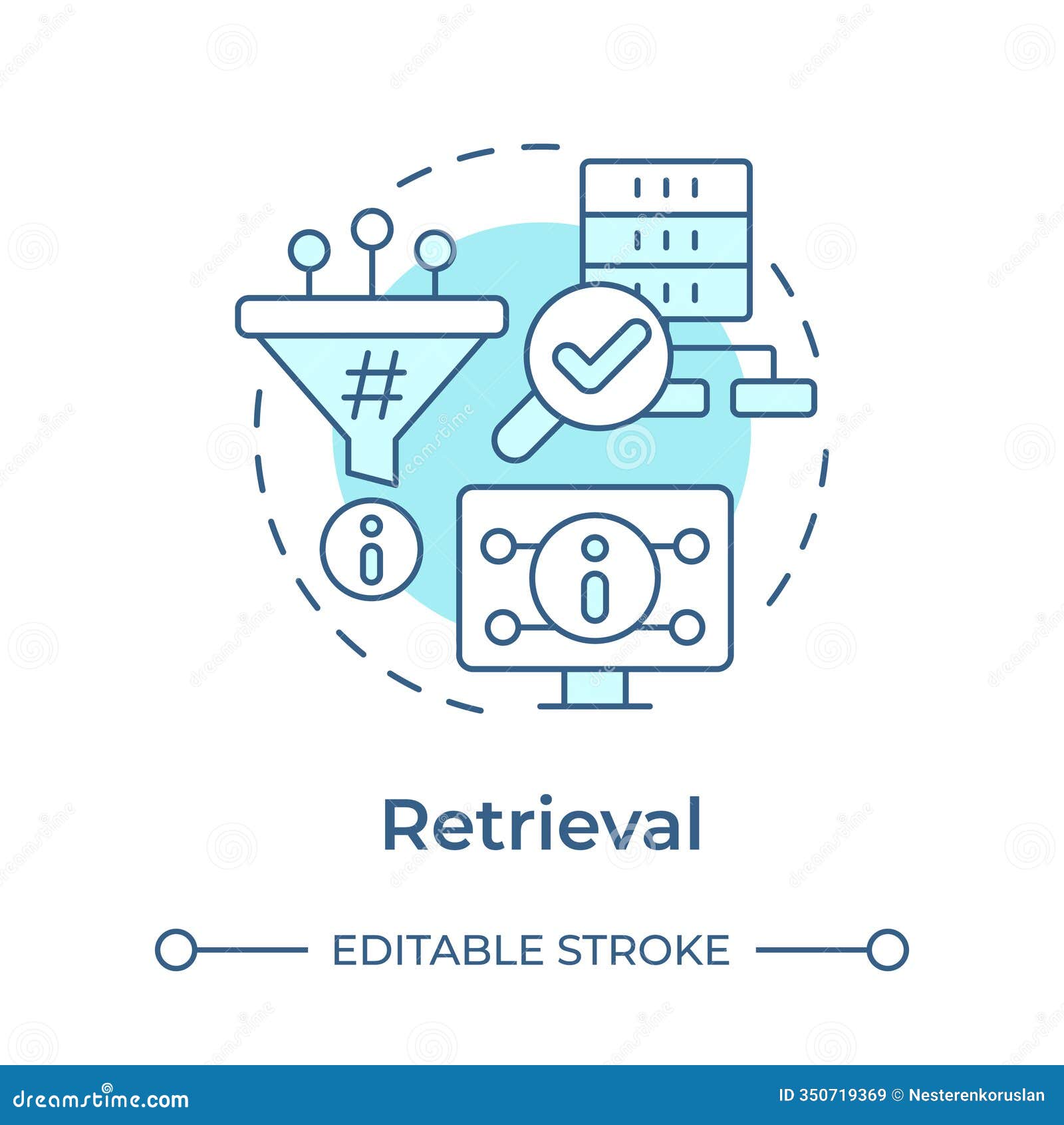 Retrieval Soft Blue Concept Icon Stock Illustration - Illustration of ...