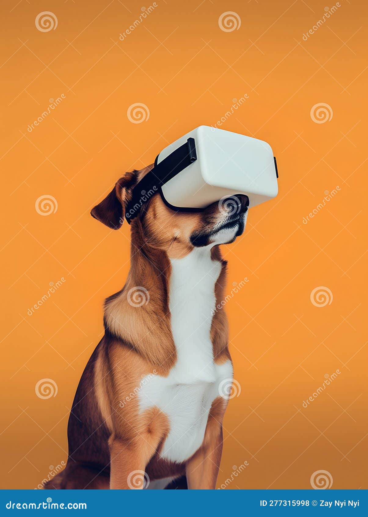 Retriever Pet Dog Wearing a VR Headset. AI Generated Image Stock ...
