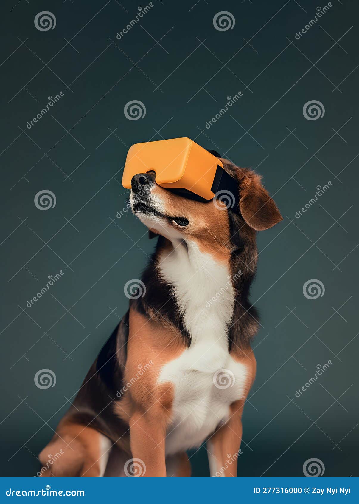 Retriever Pet Dog Wearing a VR Headset. AI Generated Image Stock ...