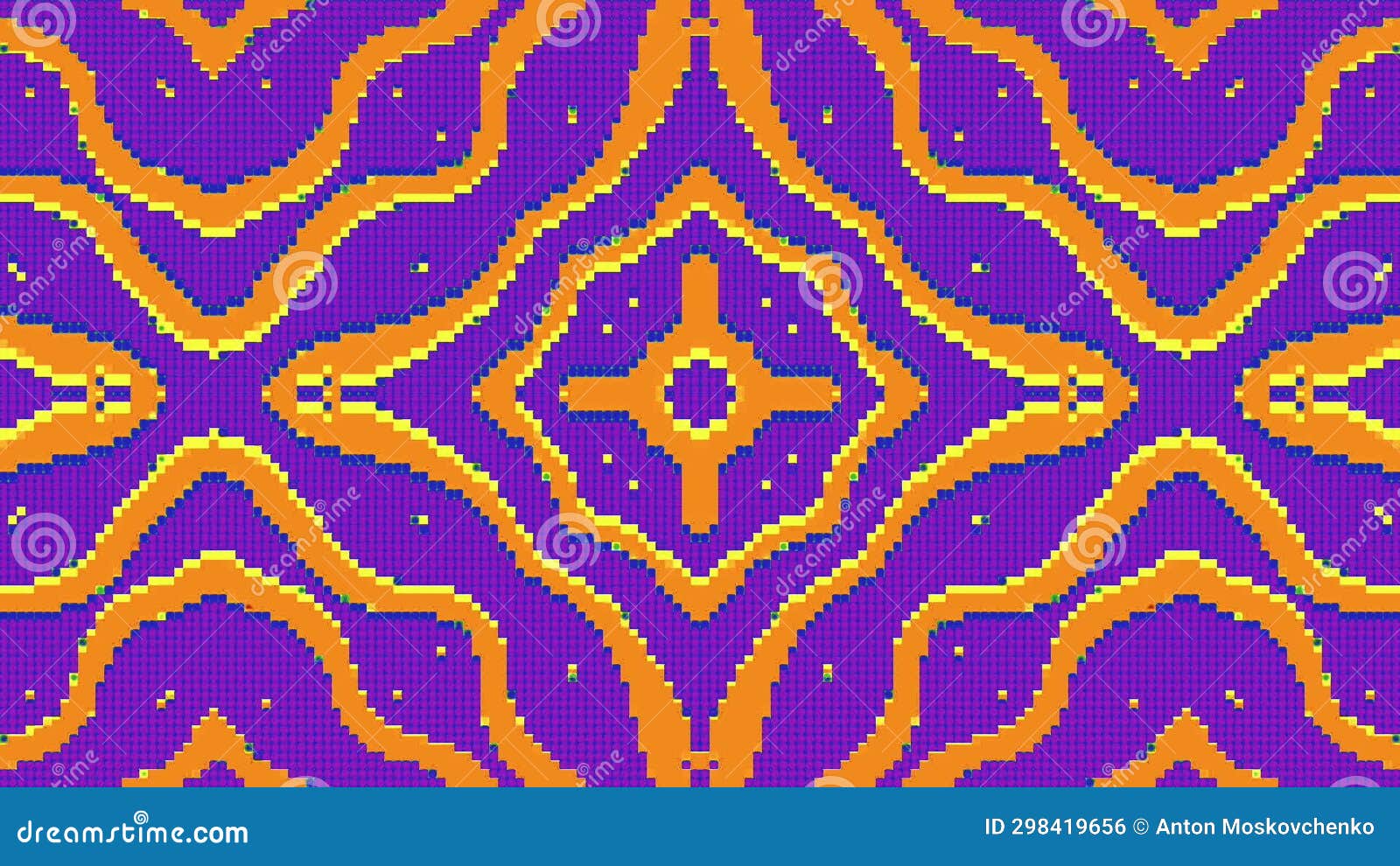 Retro 8-bit Digital Art Pattern with a Purple and Yellow Color Scheme ...