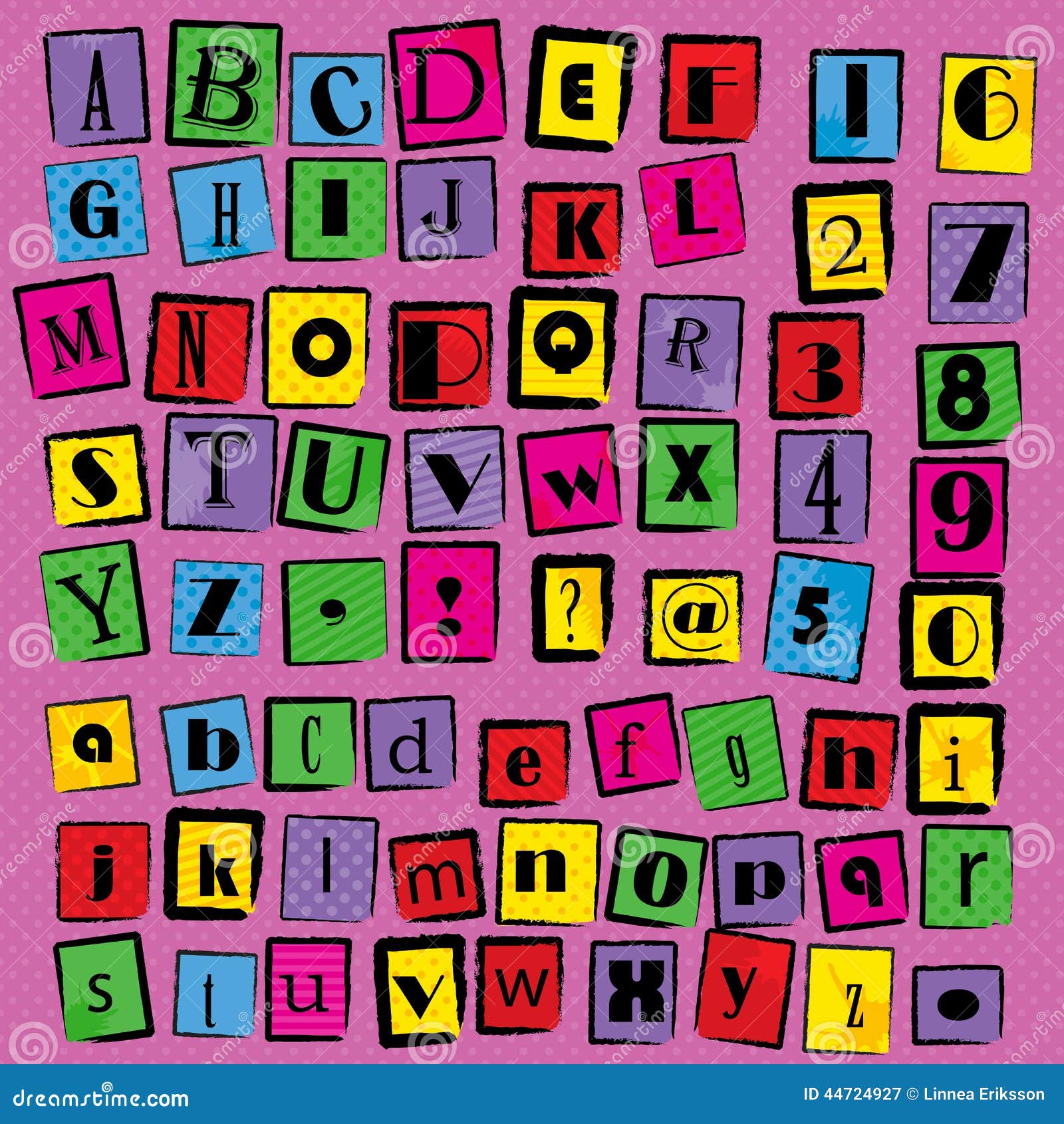 Retro ABC set stock vector. Illustration of colors, collection - 44724927