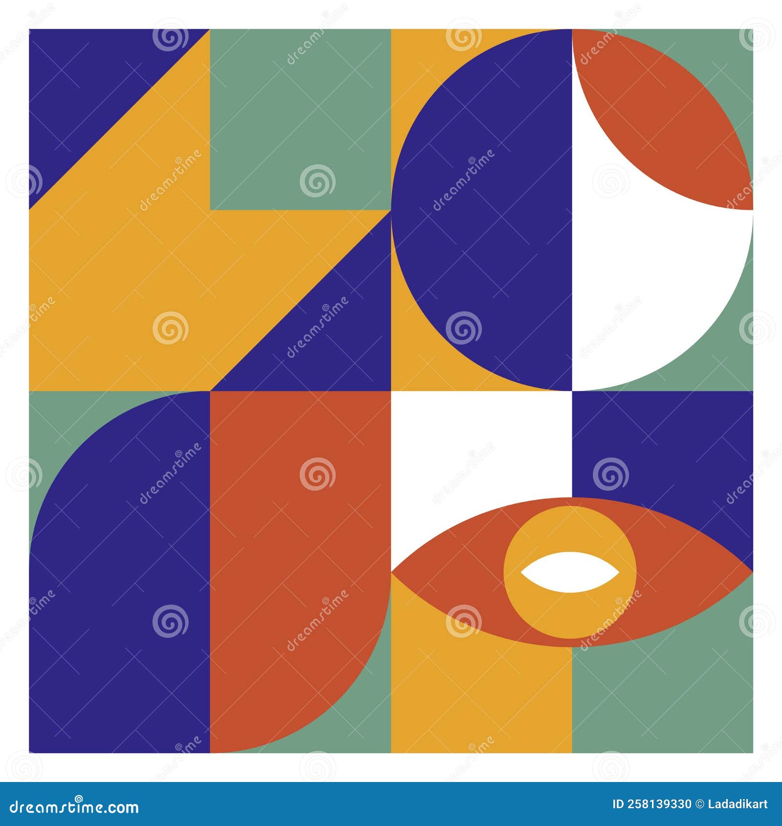 Retro Abstract Art Banner in Retro Geometric Style Stock Vector ...